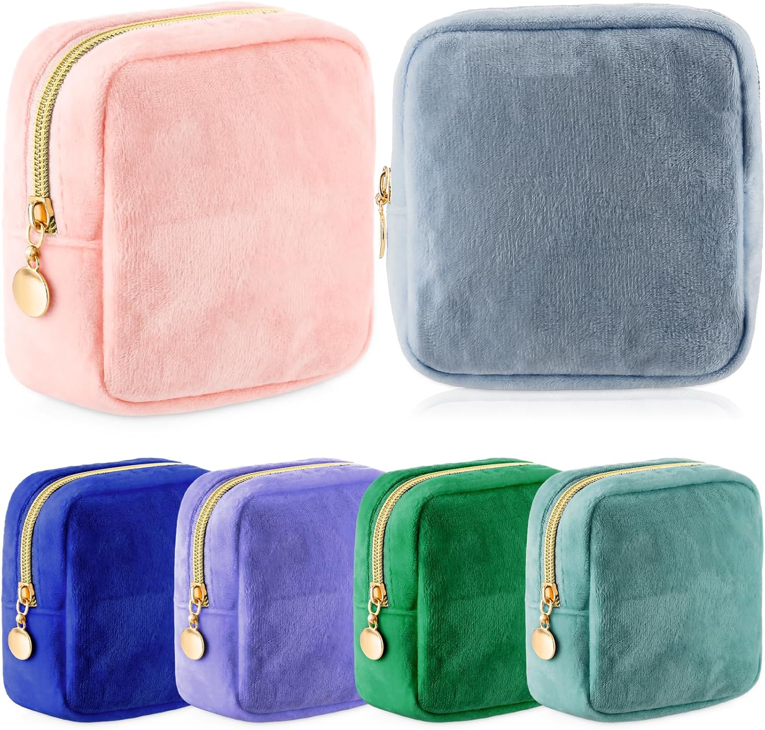 Amazon.com: Aliceset 6 Pcs Small Velvet Makeup Bag Mini Cosmetic Pouch ...