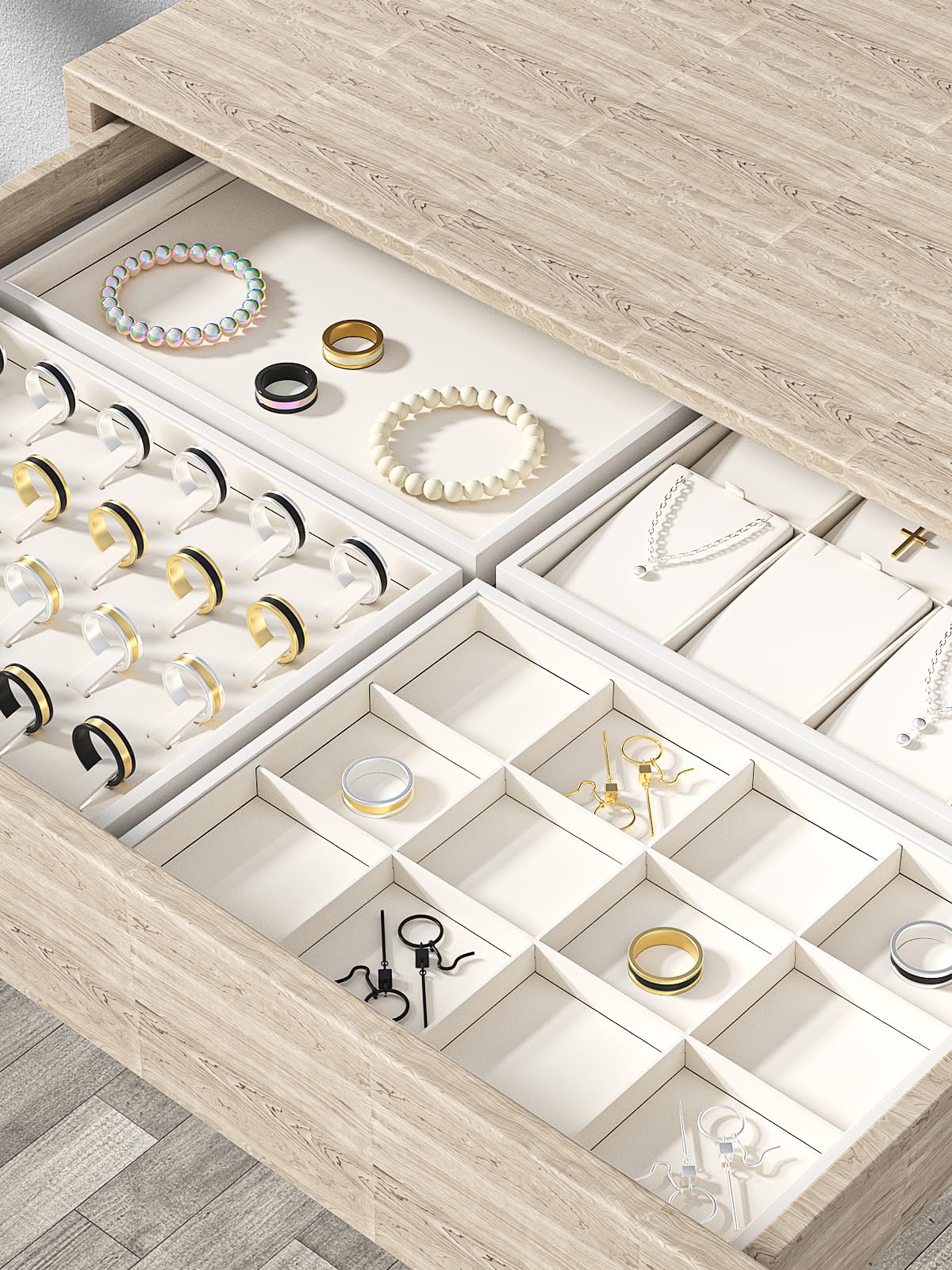 Snapklik.com : Ausalivan Drawer Jewelry Organizers And Storage,Velvet ...