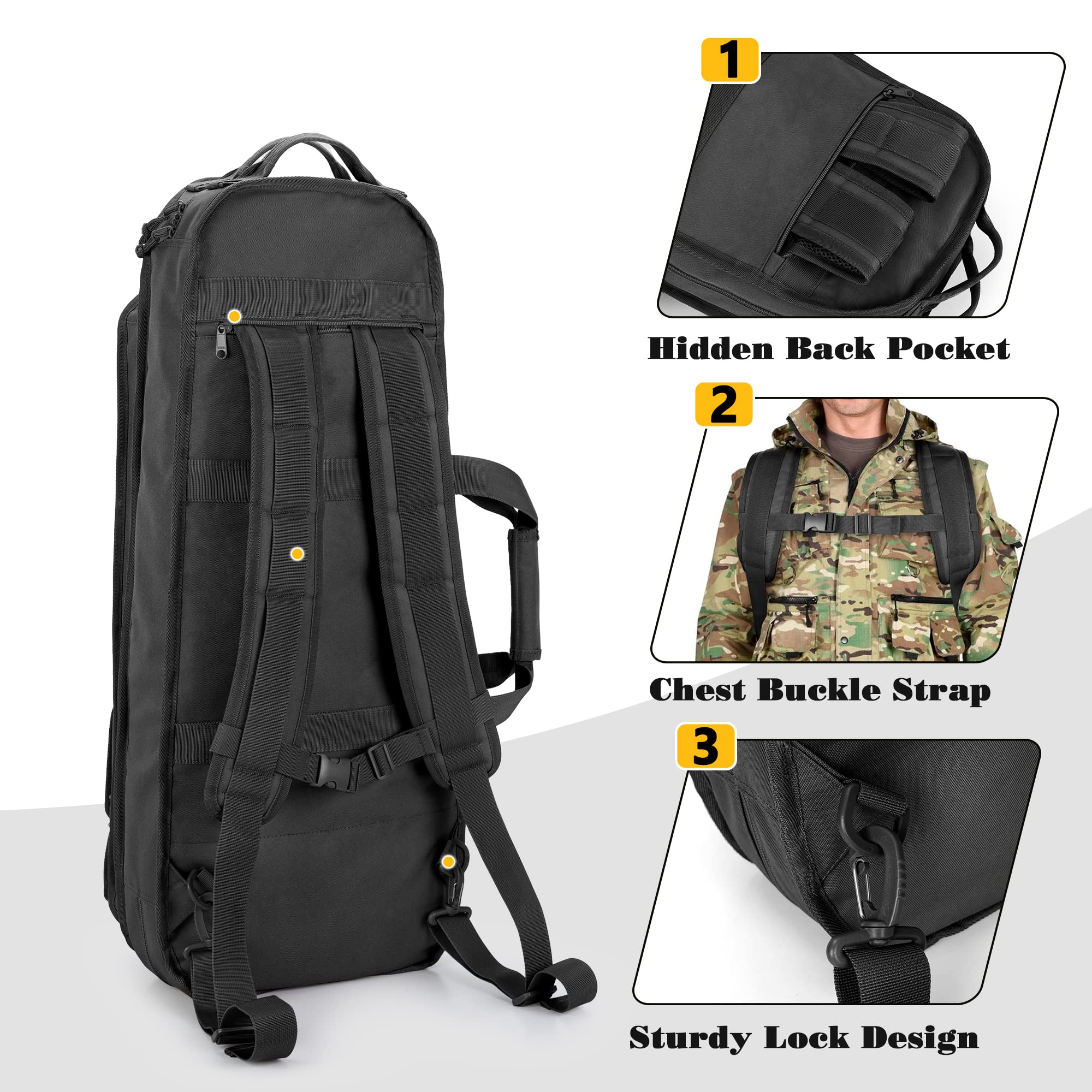 Snapklik.com : GOBUROS Tactical Rifle Bag Backpack Fits 28 Inches ...