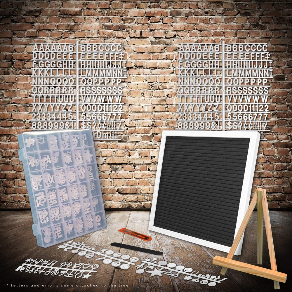 Amazon.com : 12 inch felt letter-board kit. White Oak Frame. Black Felt ...