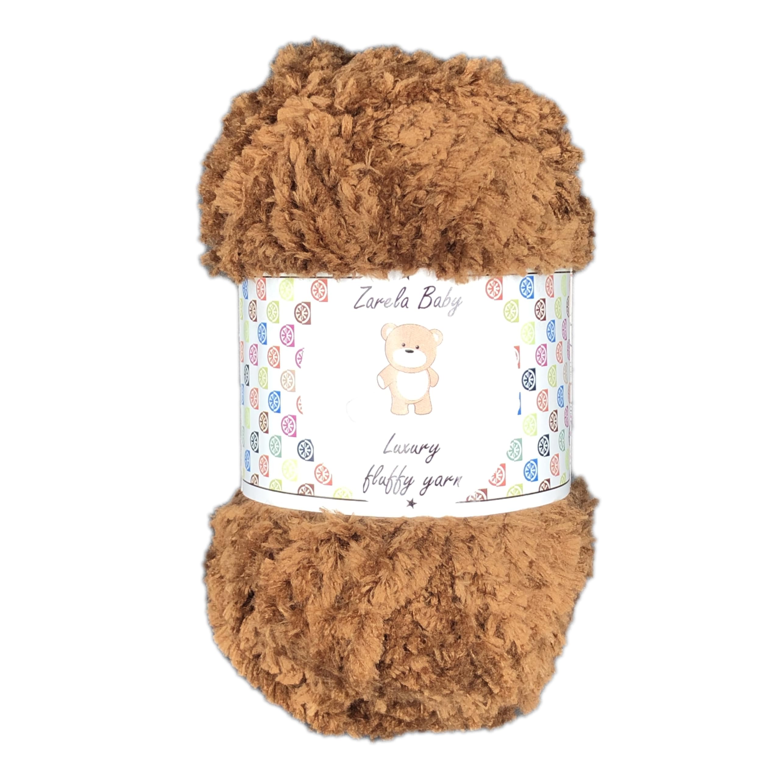 Zarela Baby Luxury Fluffy Yarn Wool 50g (09 Brown) : Amazon.co.uk: Home ...
