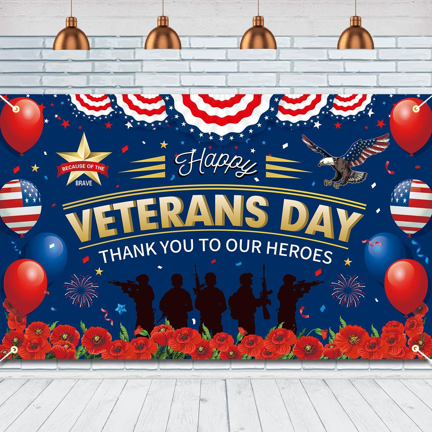 Amazon.com : Happy Veterans Day Backdrop Thank You Veterans Background ...
