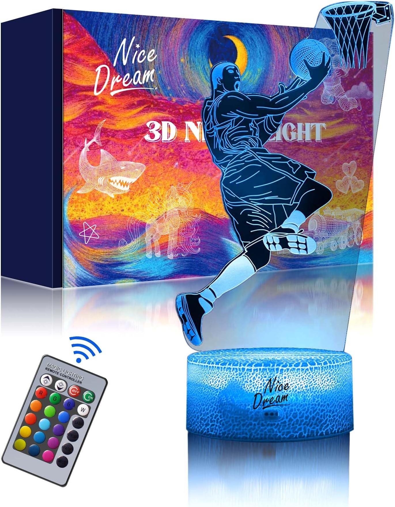 HYODREAM Basketball Night Light for Boys Basketball Lover,Basketball ...