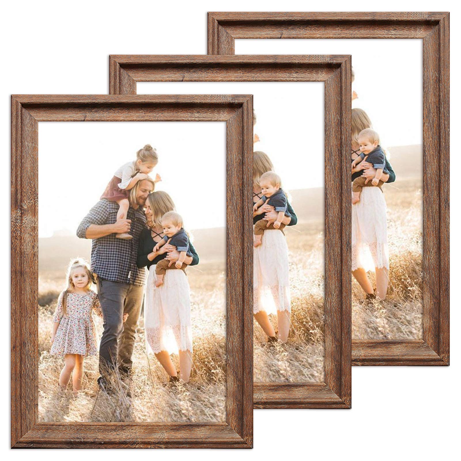 SILD 13x19 Frame Vintage Brown 3 Pack, Rustic Art 13x19 Poster Frame ...