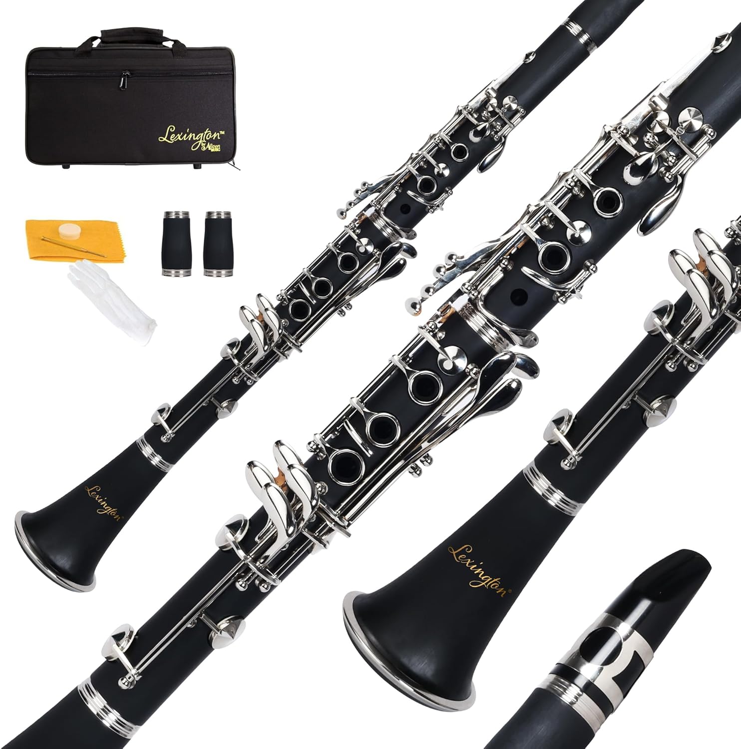 Amazon.com: Lexington CL3041N Bb Flat 17 Key Clarinet with Mouthpiece ...