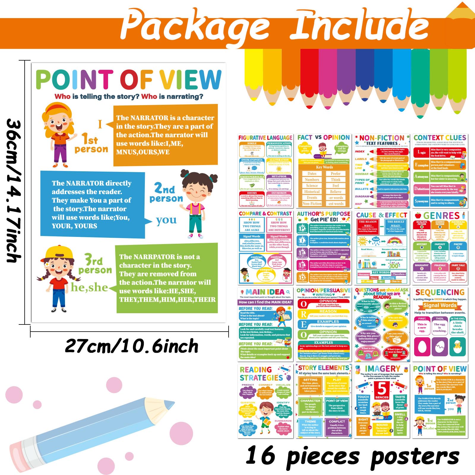 Snapklik.com : ZOIIWA 16 Reading Comprehension Posters For Classroom ...