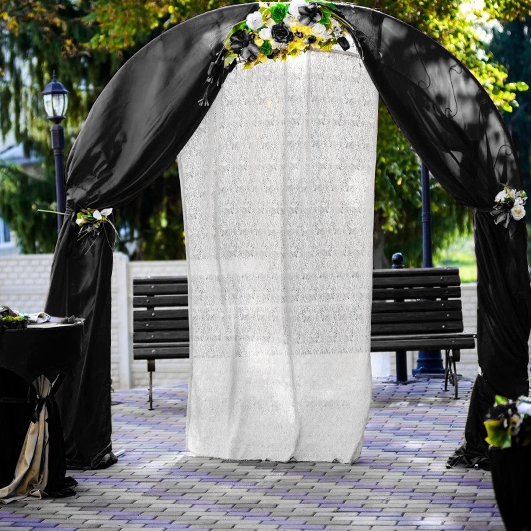 Wedding Arch Draping Fabric 19FT 2 Panels Black Wedding Arch Drapery ...