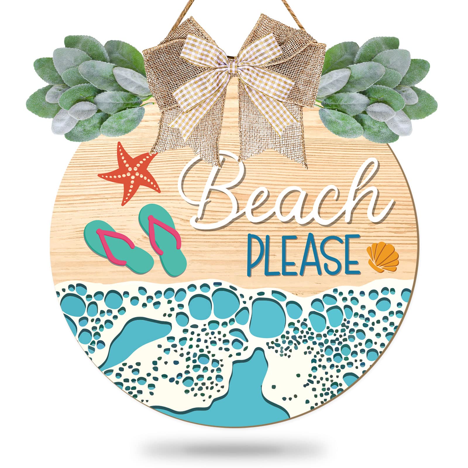 Amazon.com: Whaline Beach Wall Decor Welcome Door Sign Summer Beach ...
