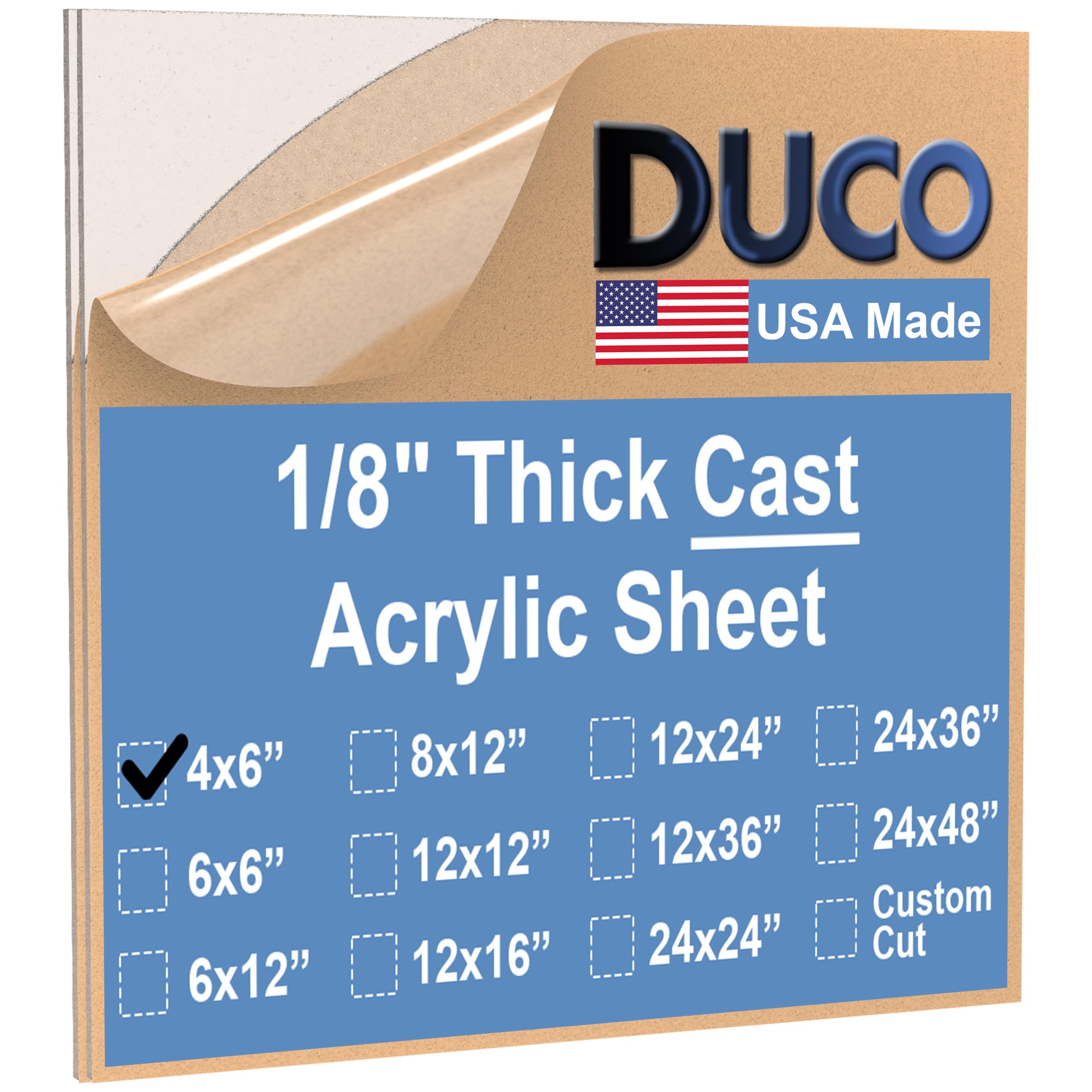 Amazon.com: Duco Clear Cast Acrylic Sheets 1/8 Inch Thick 4" X 6 ...