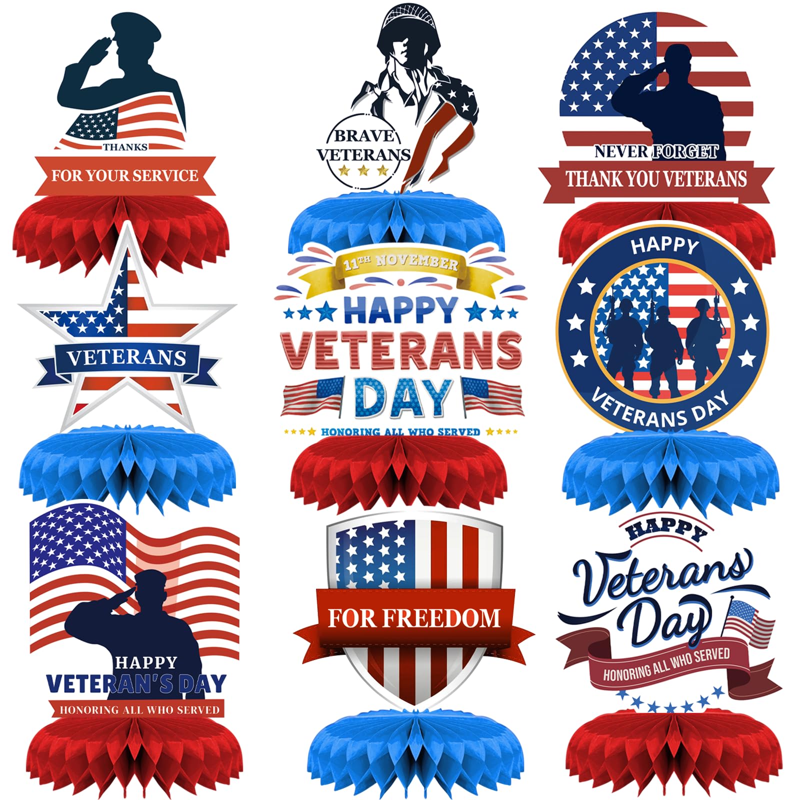 Amazon.com: Veterans Day Decorations Happy Veterans Day Centerpiece for ...
