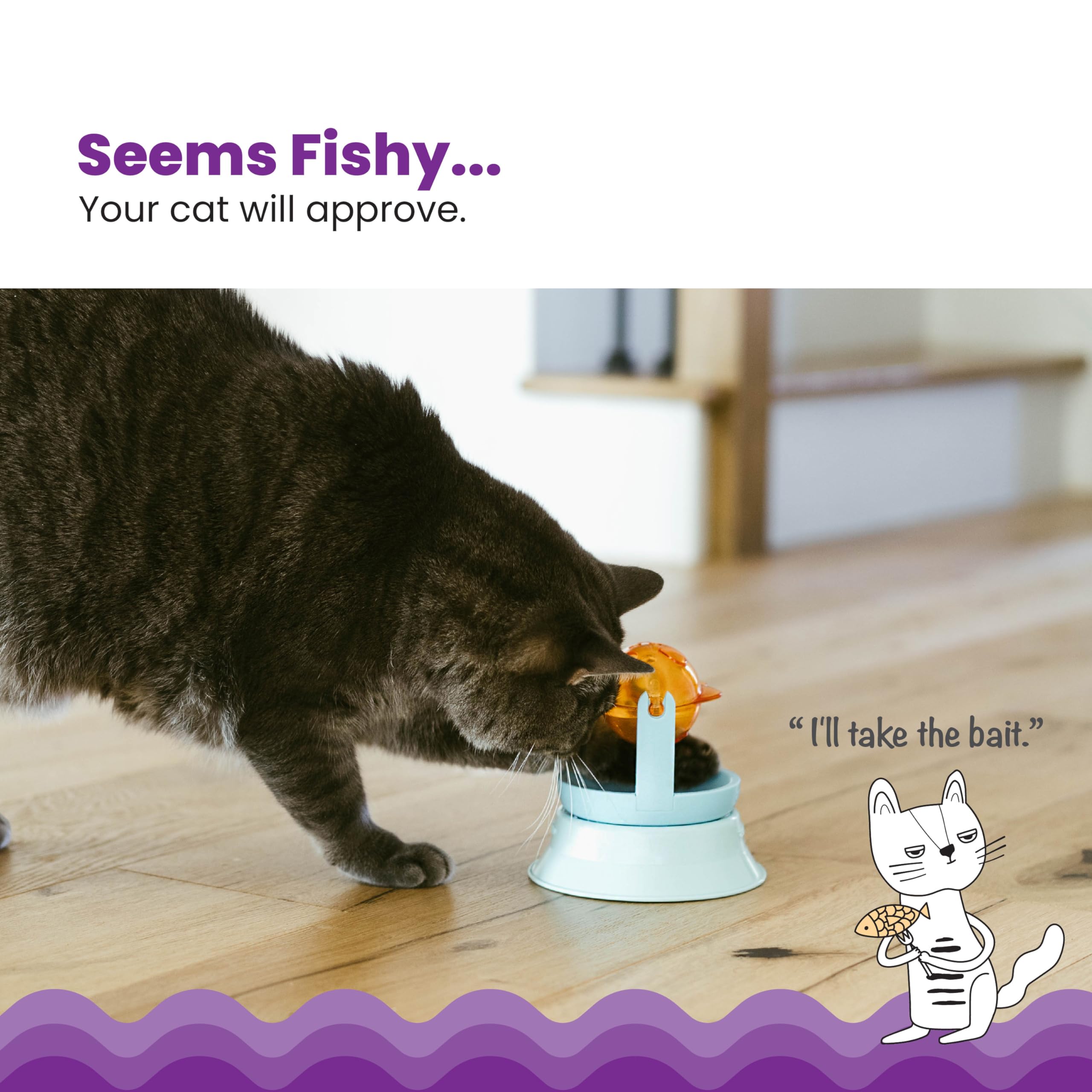 Snapklik.com : Catstages 2-in-1 Treat Toy Spinning Fish Interactive Cat ...