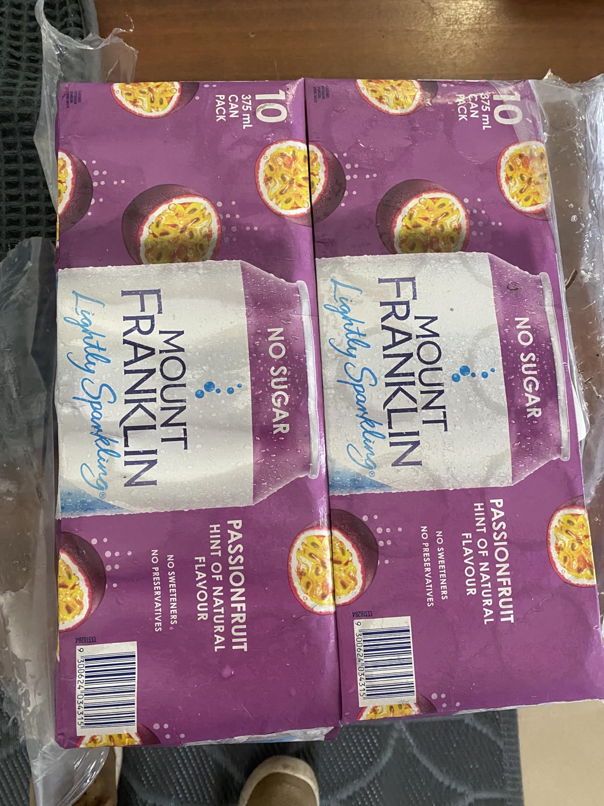 Mount Franklin Lightly Sparkling Water Passionfruit Multipack Cans 20 x ...