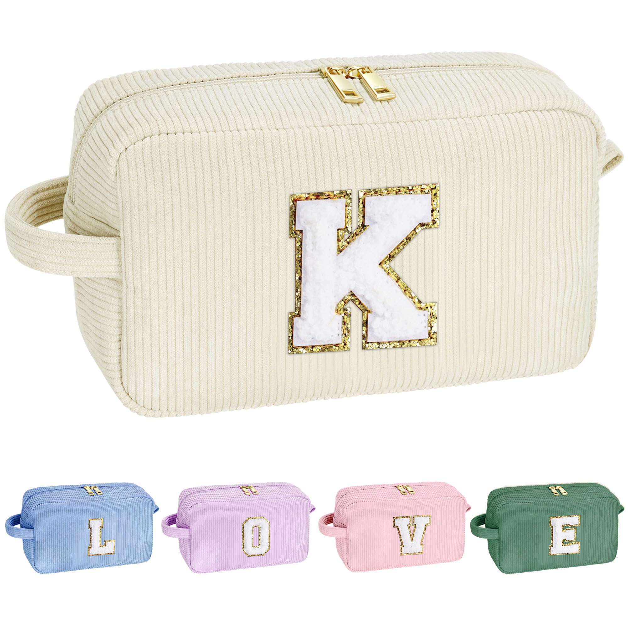 Amazon.com: YOOLIFE Travel Cosmetic Bags for Women - Monogram Make Up ...