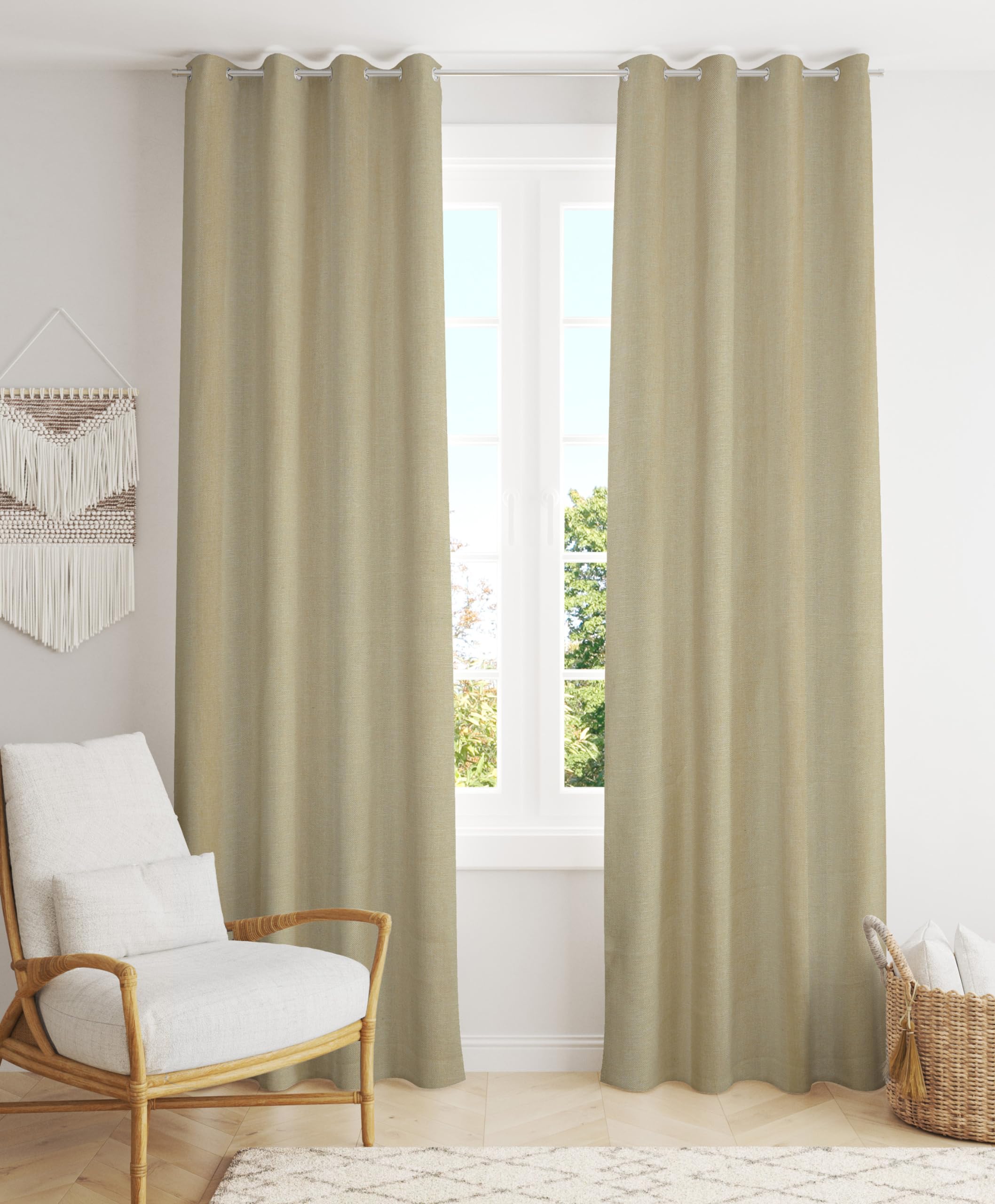 Buy FRESH FROM LOOM Jute Curtains for Door 7 Feet Long | Medium Window ...