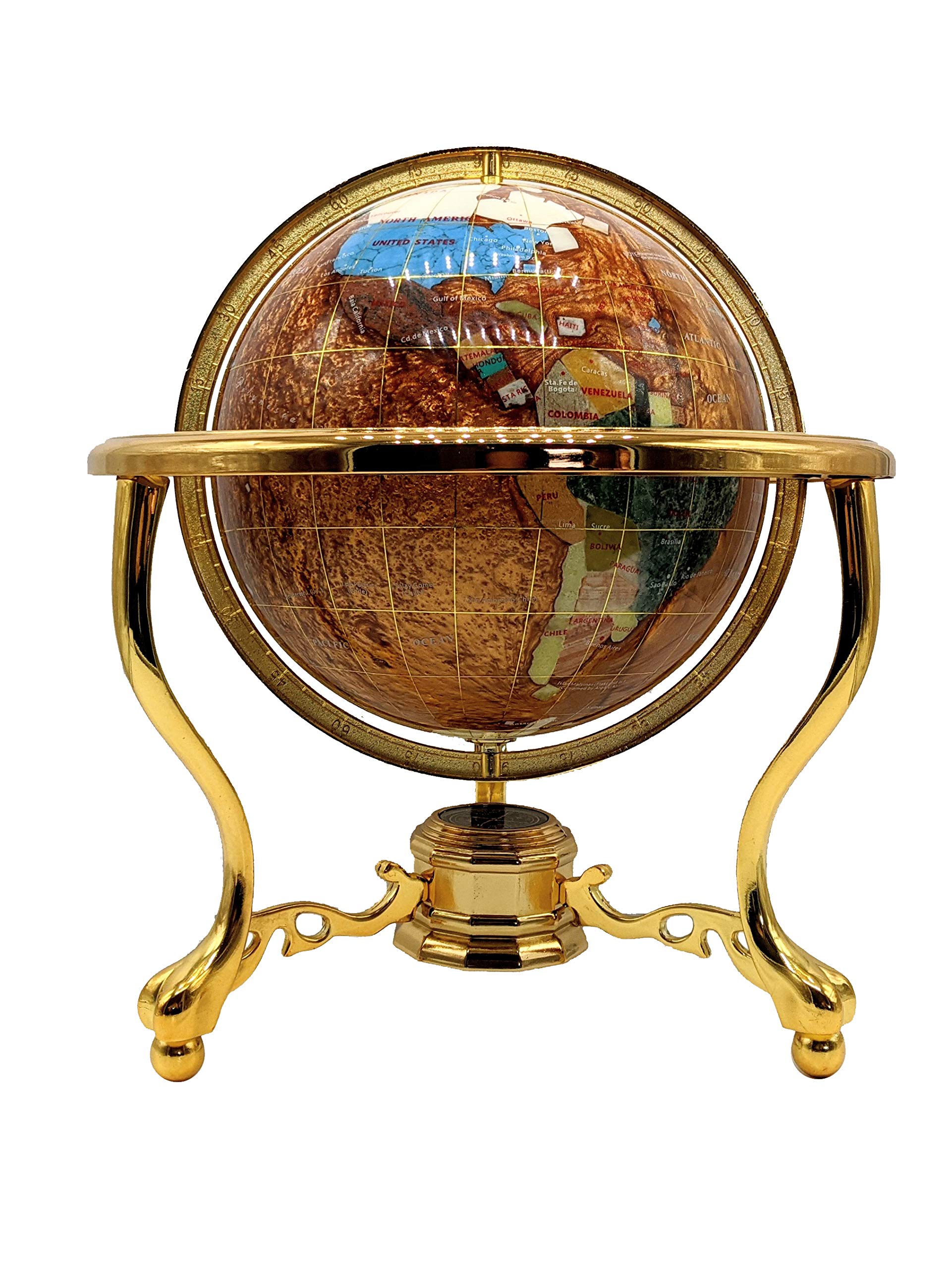 Buy Unique Art Since 1996 14" Tall Amber Pearl Gold Stand Gem Gemstone ...