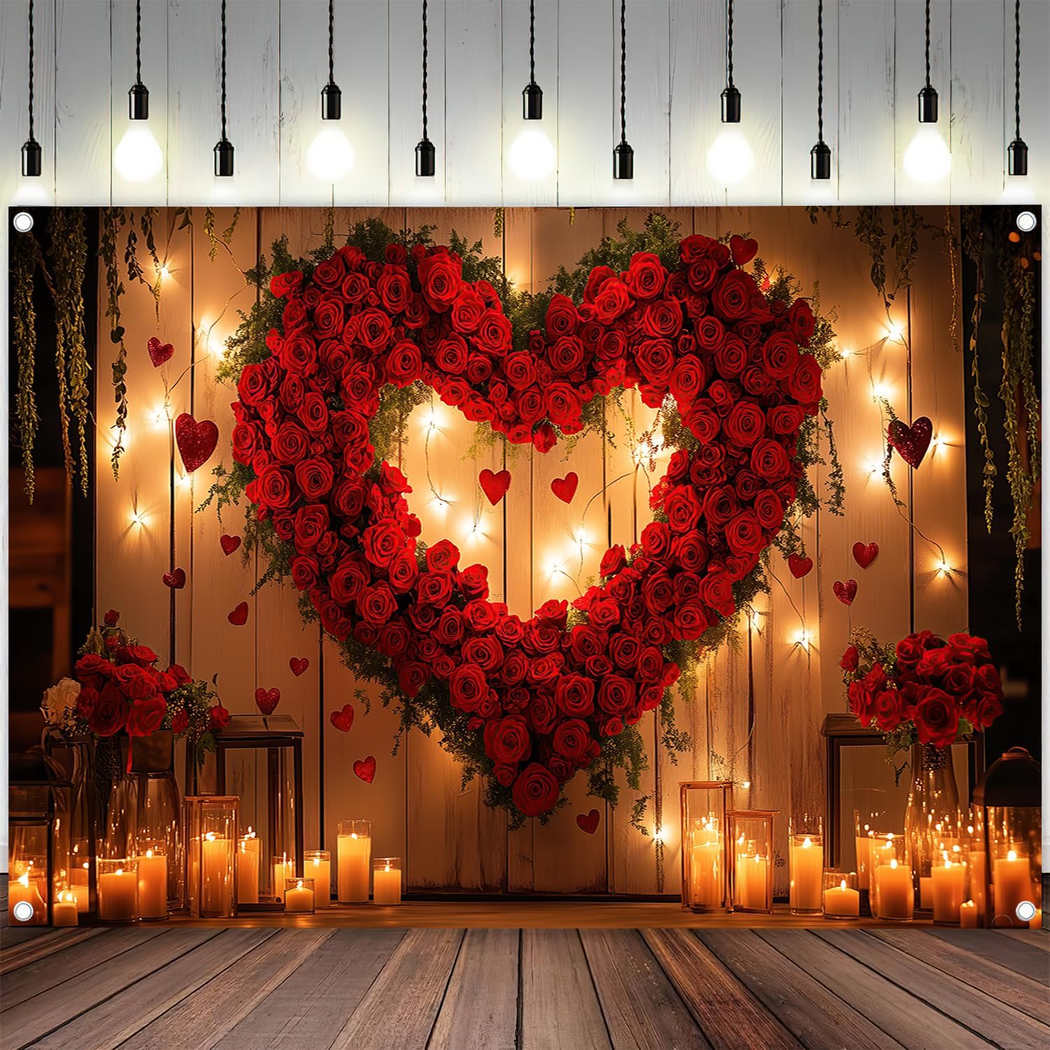 Amazon.com : 10X8ft Engagement Party Backdrop Red Love Heart ...