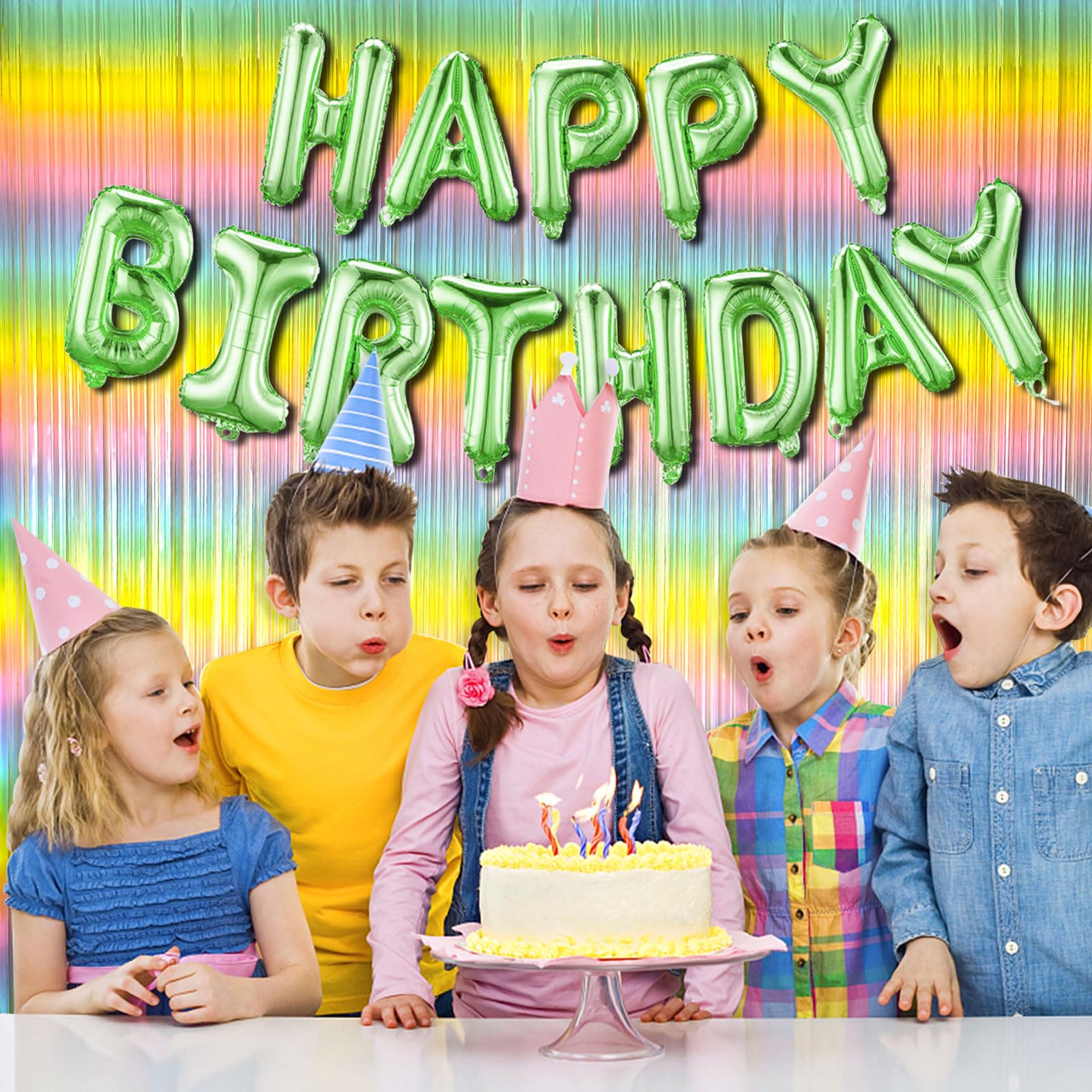 Snapklik.com : Pastel Rainbow Foil Fringe Curtain Streamers Party ...