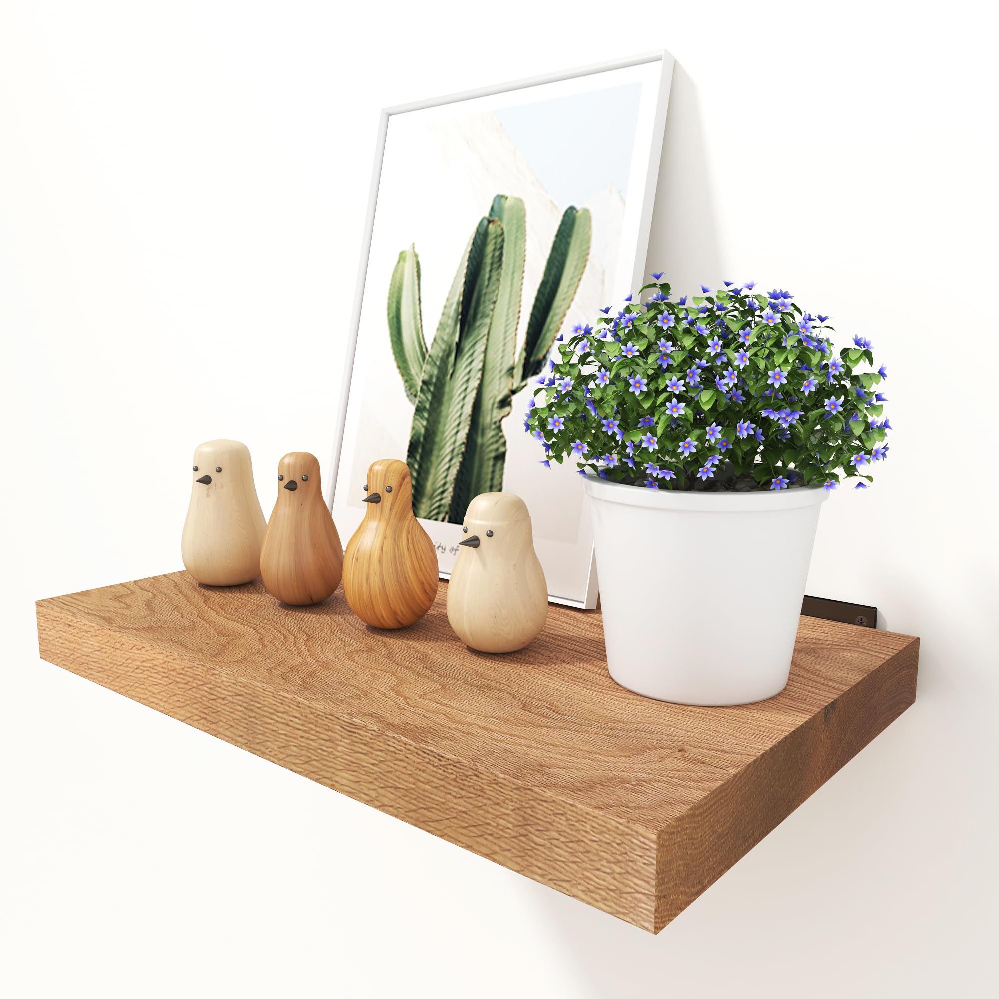 Amazon.com: WOPITMER Solid Oak Floating Shelves, 16" Wide X 10" Deep ...