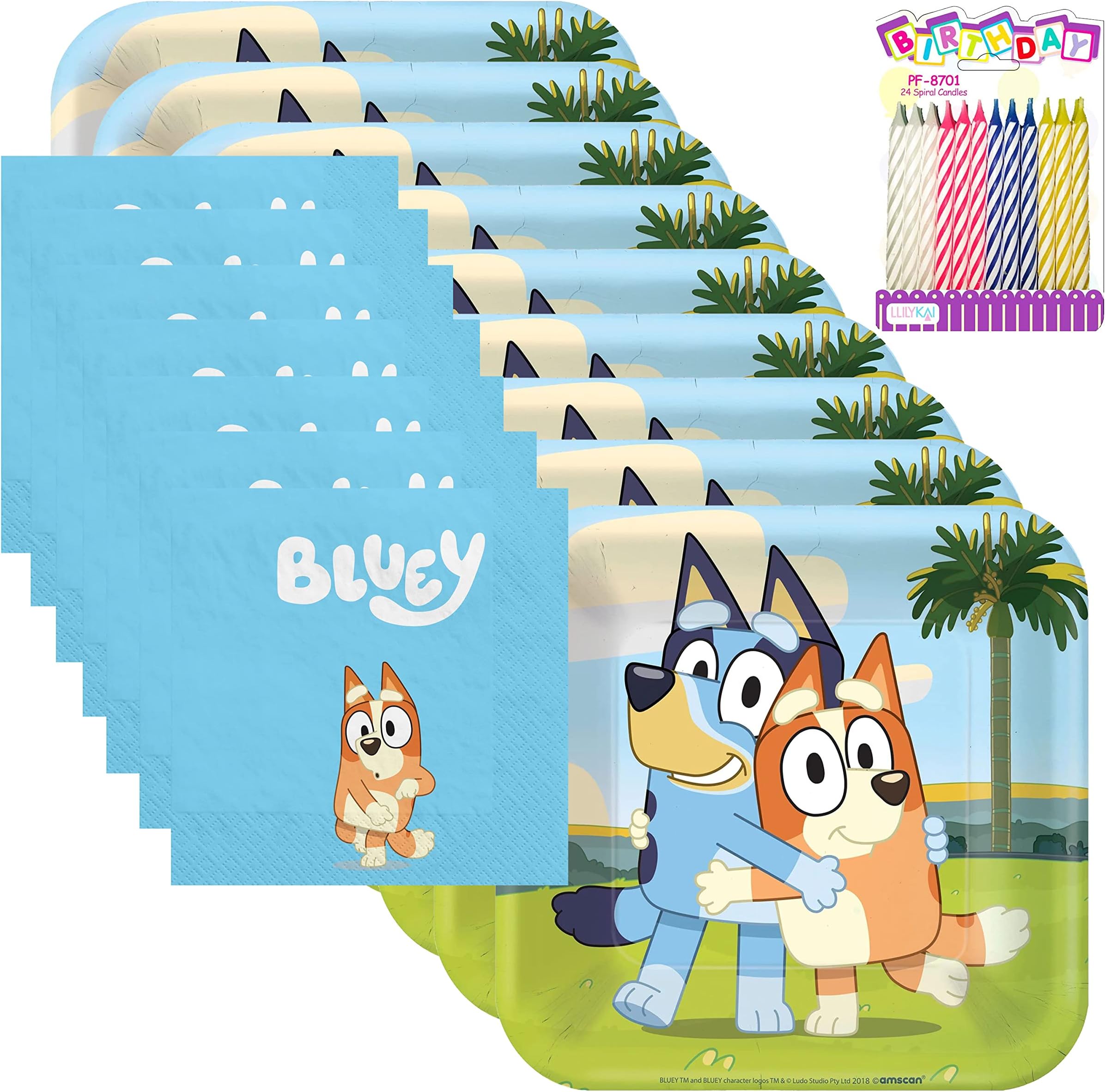 Amazon.com: Amscan Bluey Party Supplies Pack Serves 16: Bluey Birthday ...