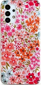 Amazon.com: Qokey for Galaxy A13 4G(NOT 5G) Case 6.5", Cute Clear Flowers Shell Pattern for ...