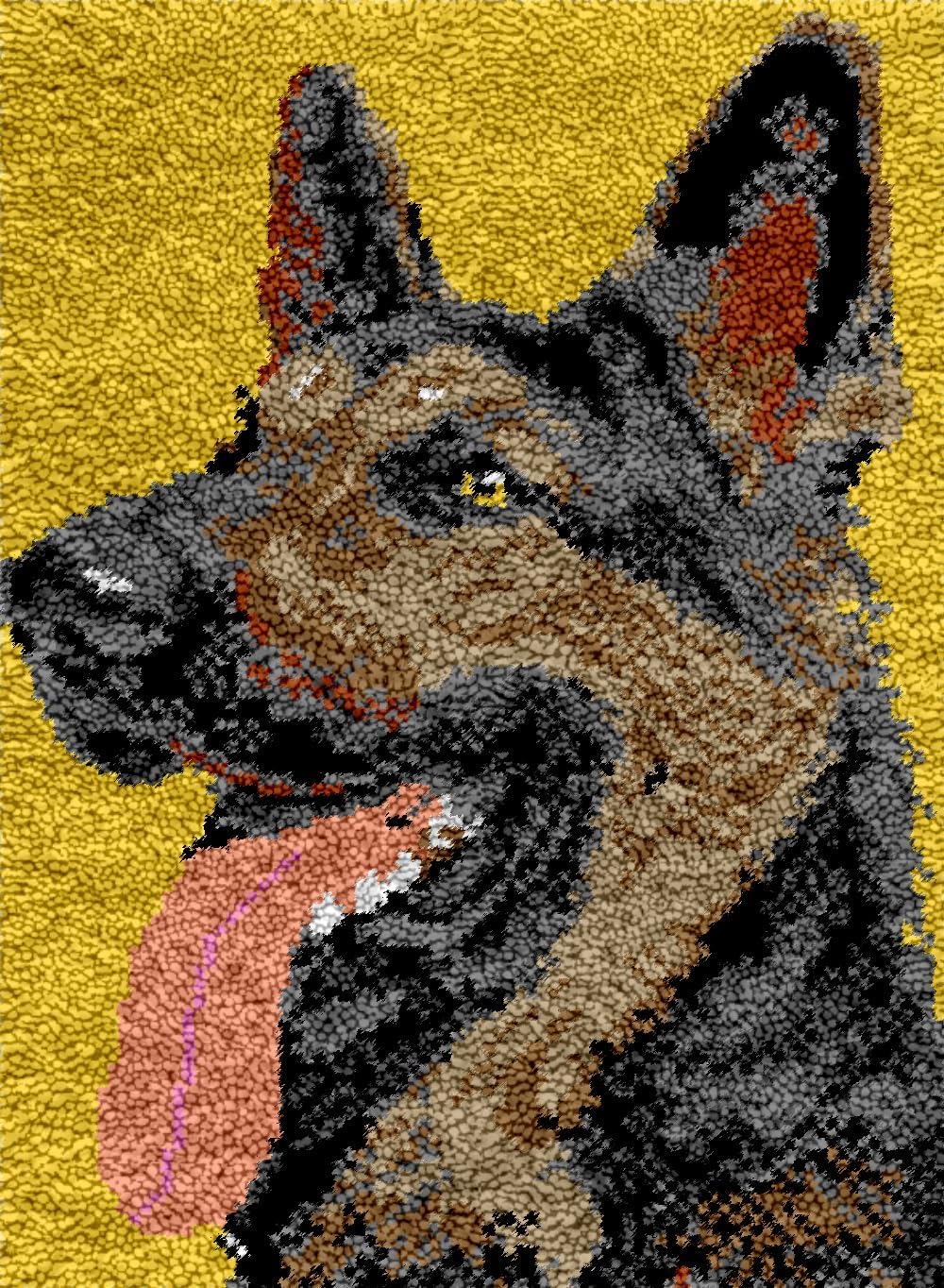 Amazon.com: German Shepherd Dog DIY Latch Hook Rug Kit Easy for ...