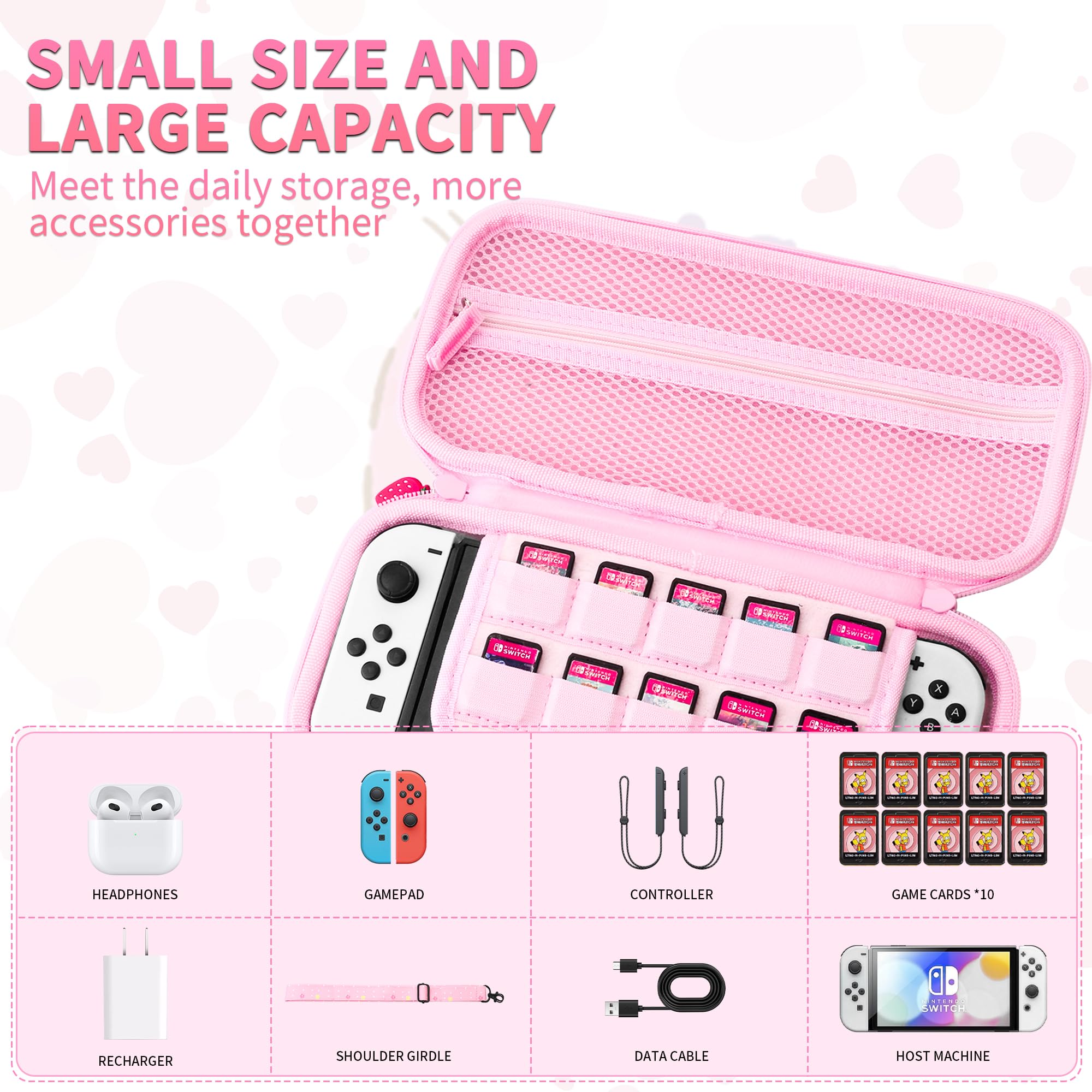 Snapklik.com : HYPERCASE Pink Carrying Case For Nintendo Switch/OLED ...