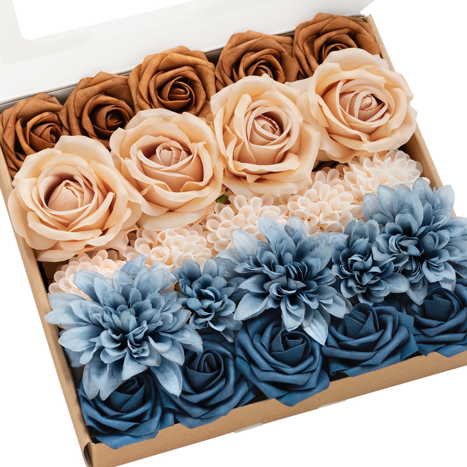Amazon.com: Ling's Moment Artificial Flowers Fake Silk Dahlia Faux Foam ...