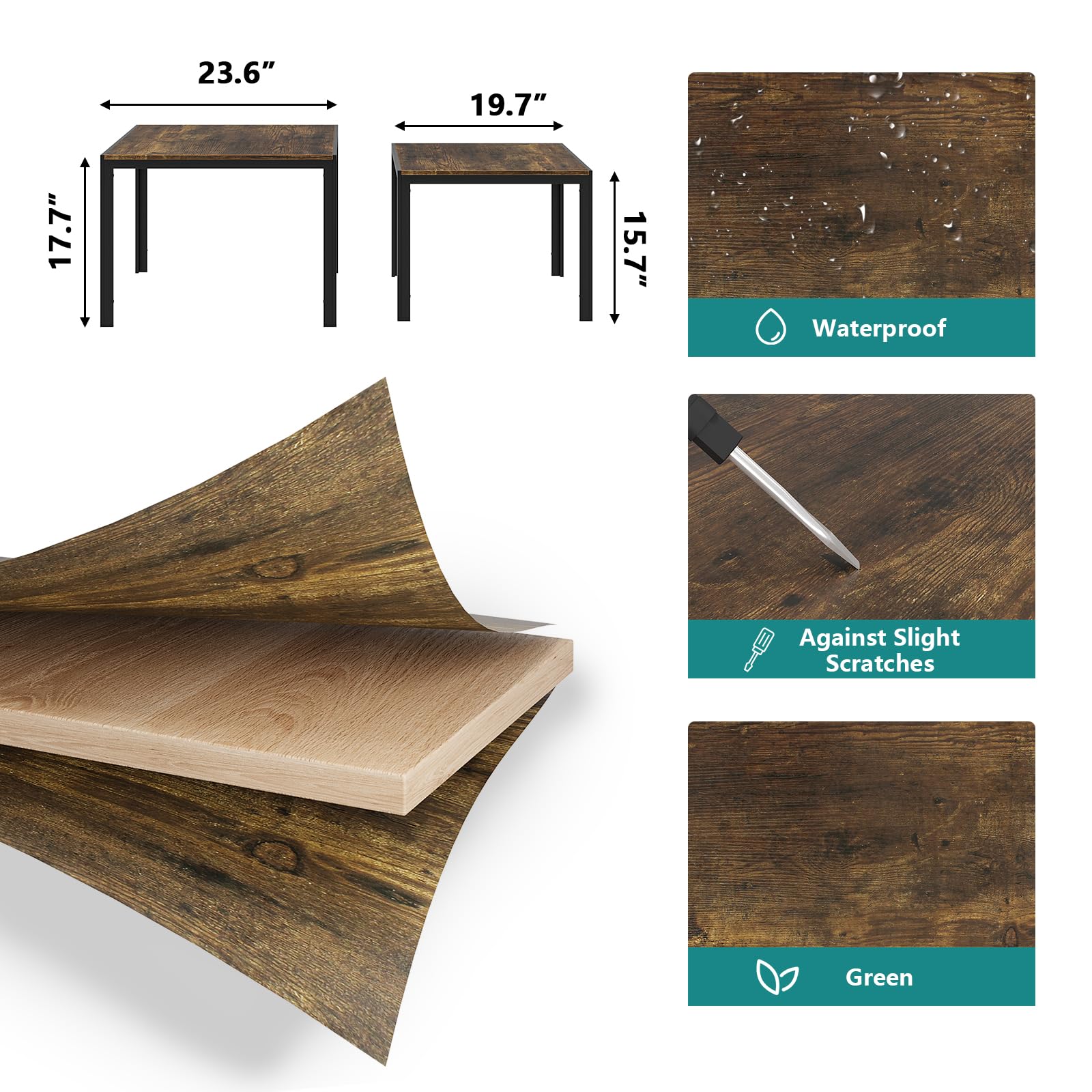 Snapklik.com : Smuxee Nesting Coffee Table Set Of 2, Square Modern ...