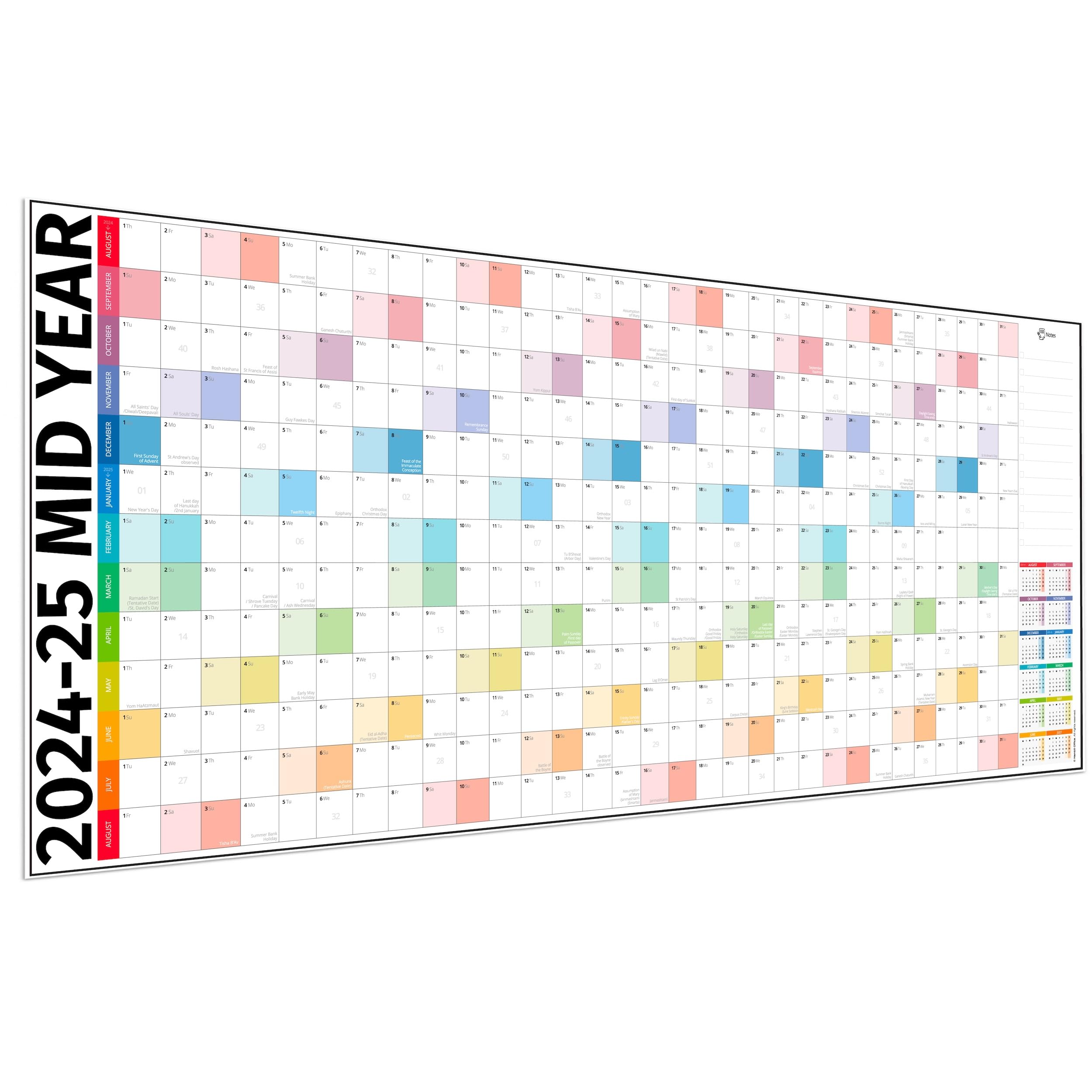 Buy Academic Wall Planner 2024/2025 – Mid Year Wall Planner 2024-2025 ...