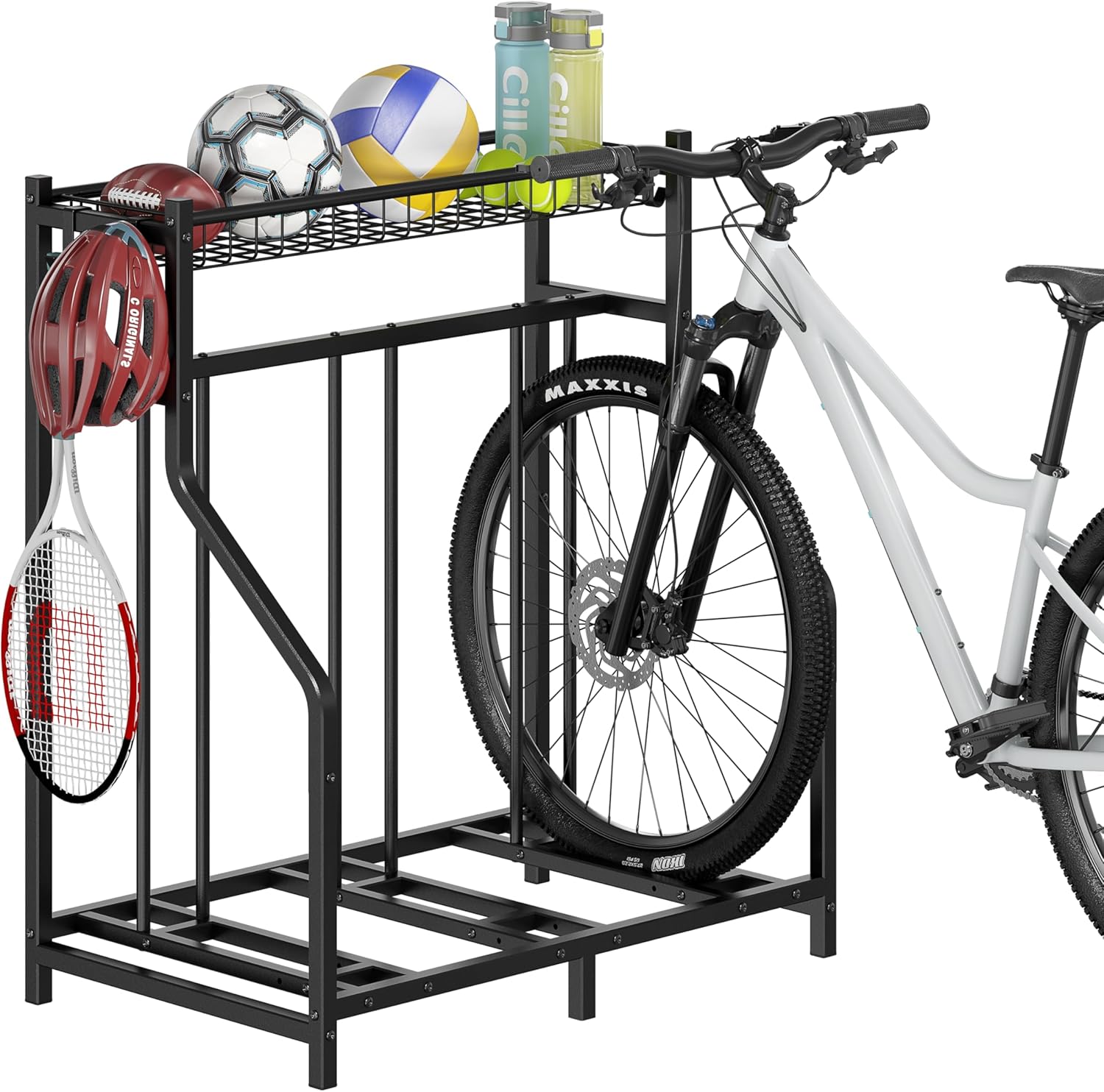 Amazon.com: Gadroad 3 Bike Rack Garage with Storage Basket, Bike Stand ...