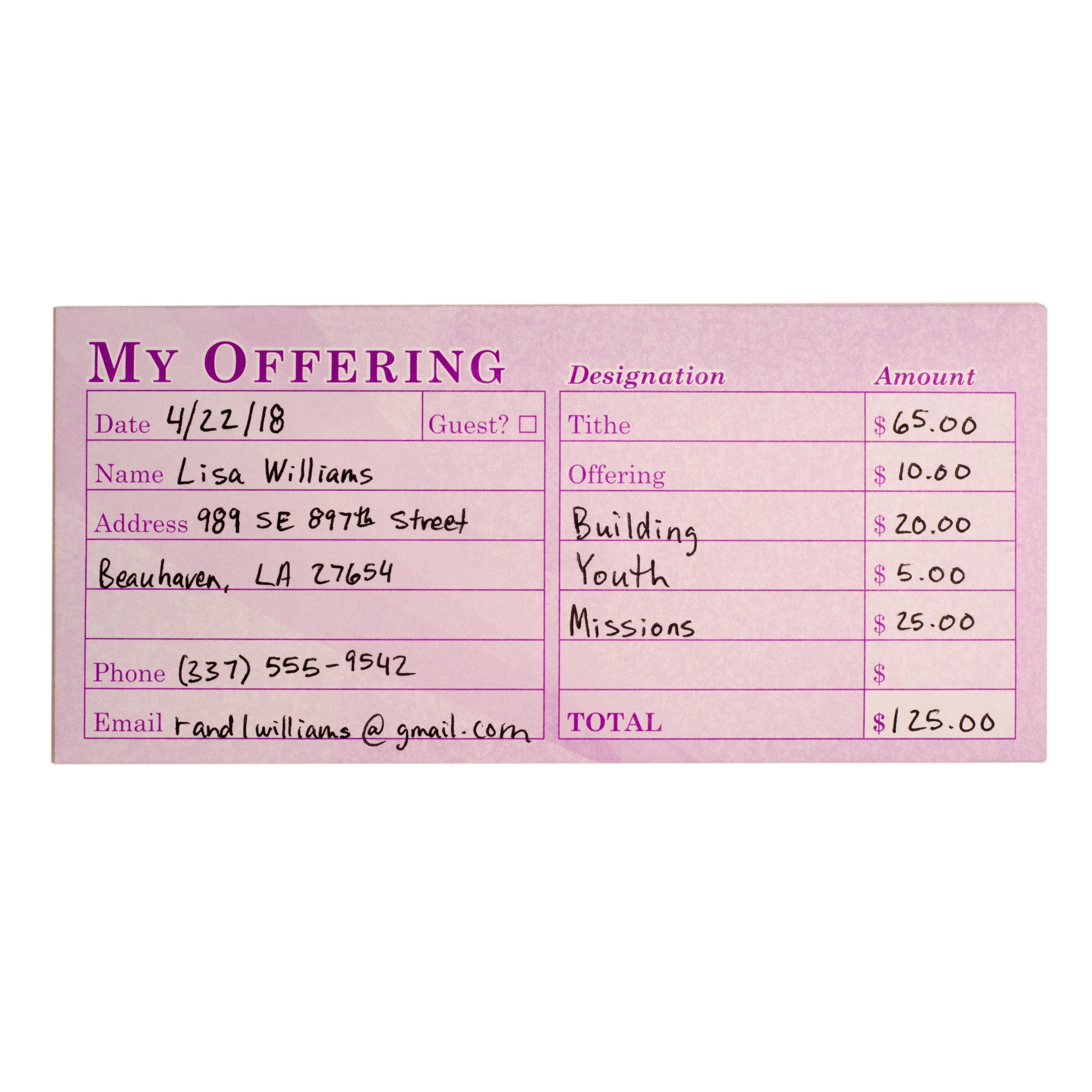Church Donation Envelopes Printable Church Offering/Tithe Donation ...