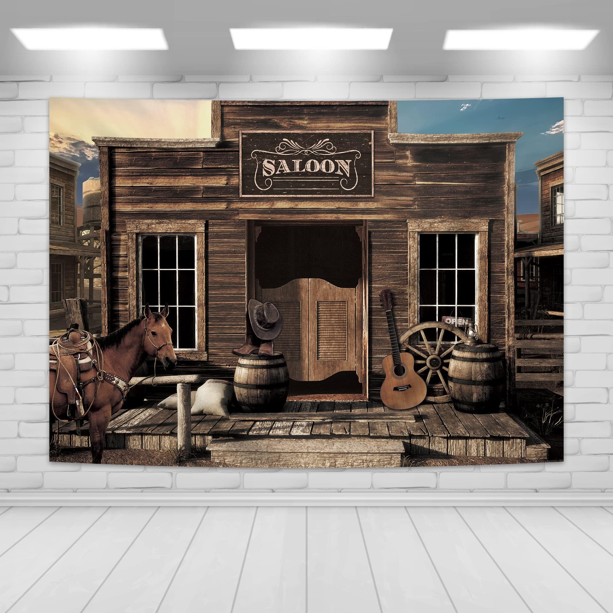 Amazon.com : Yeele 8x6ft Vintage Western Wooden House Backdrop Retro ...