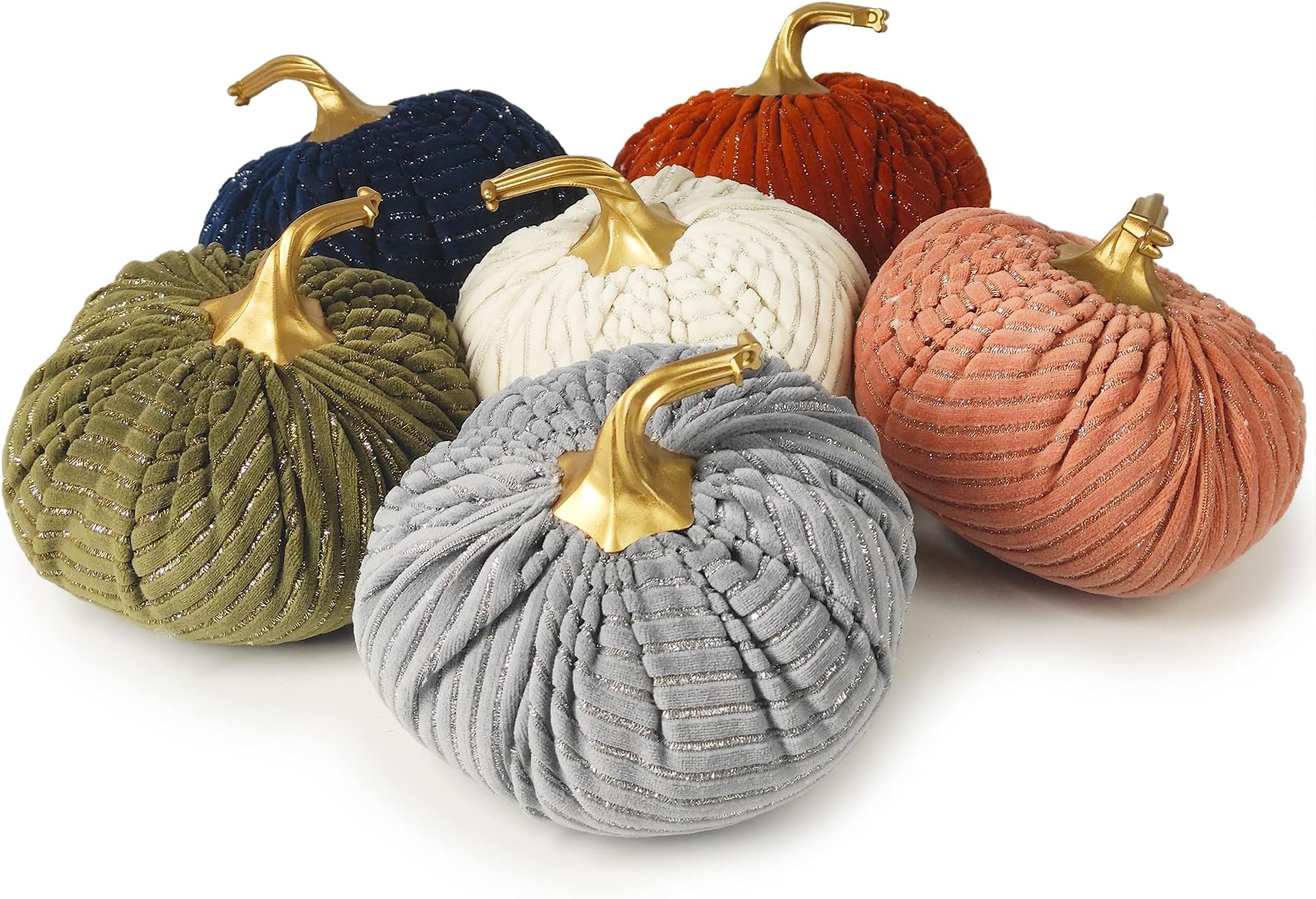 Amazon.com: Velvet Pumkins for Decorating, Rustic Faux Velvet Pumpkins ...