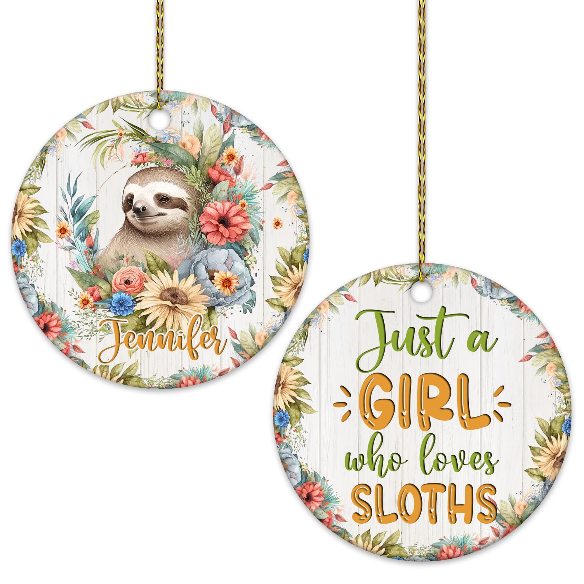 Amazon.com: Hyturtle Personalized Christmas Ornament Gifts for Sloth ...