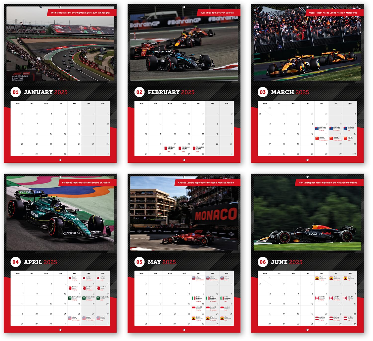 Formula 1 Calendar 2025 Season F1 Wall Calendar Racing Gift Present ...