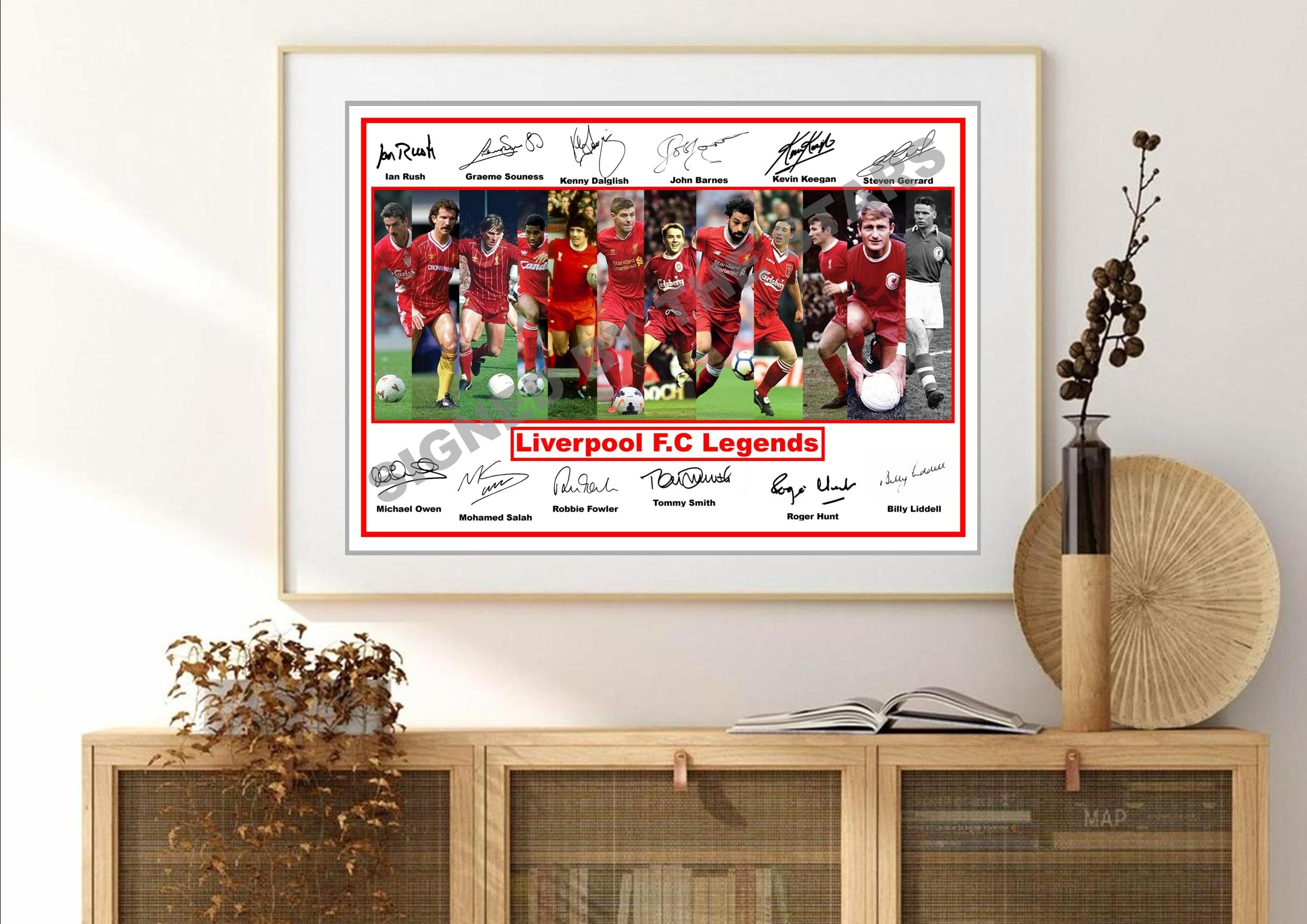 Stunning Quality Liverpool FC Legends Signed/Autographed Print. Mohamed ...
