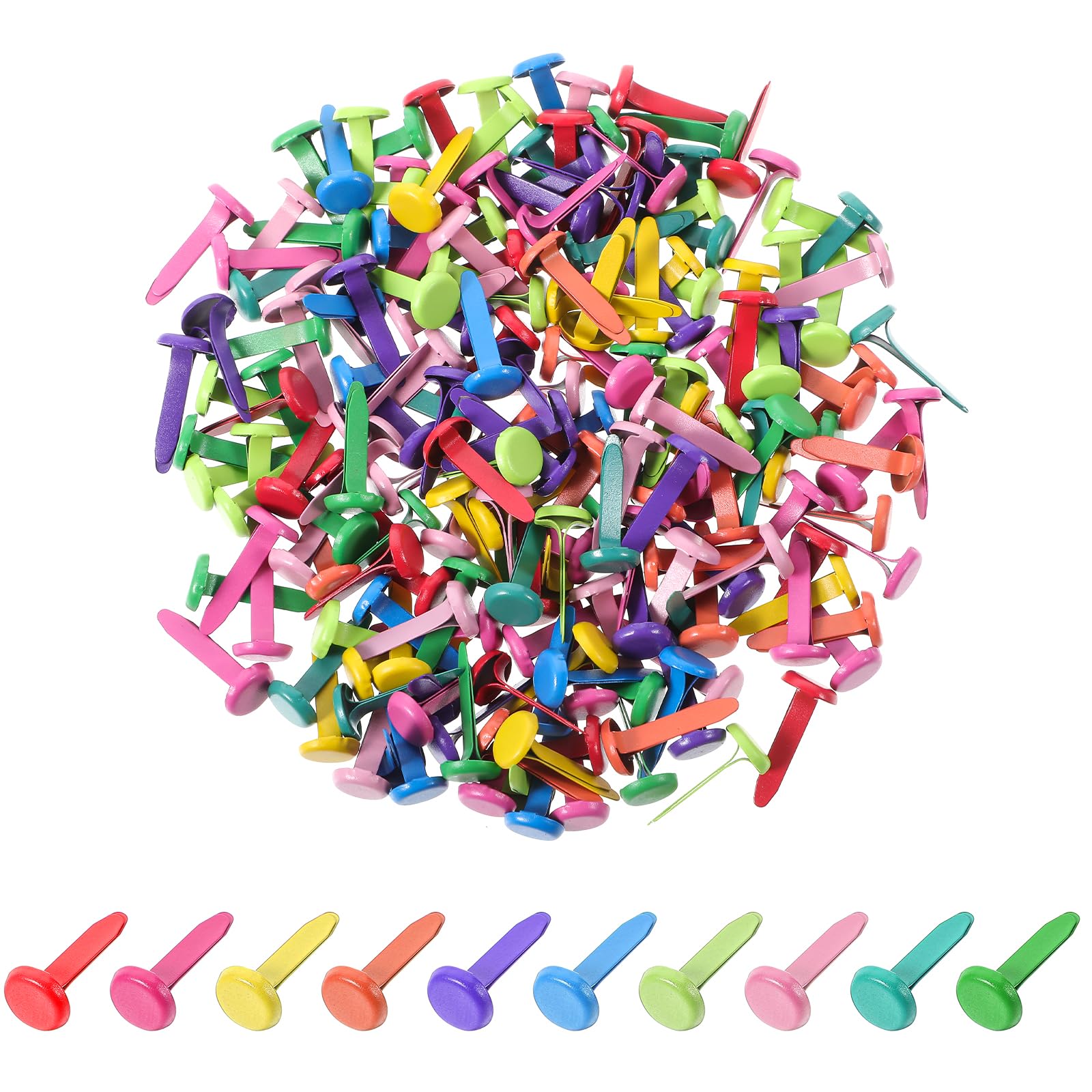 Amazon.com: Xinjoduz 50 PCS Multicolor Metal Brads Paper Fasteners ...