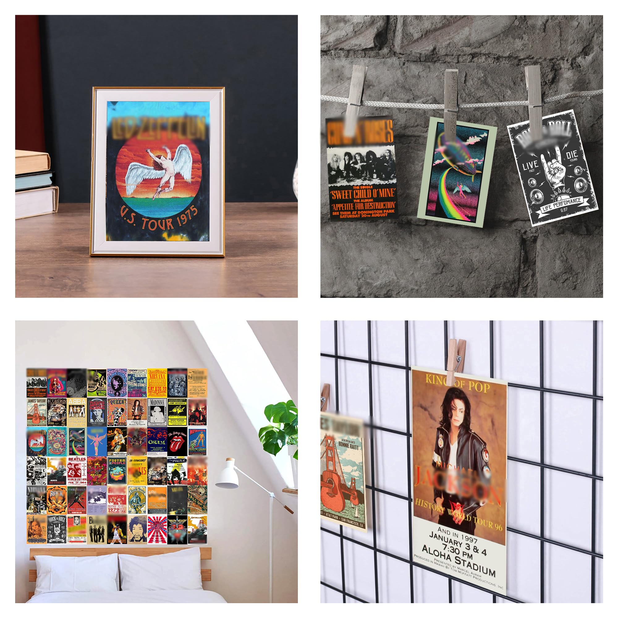 BAYKUL Rock Band Posters for Room Aesthetic 90s, Vintage Rock Wall ...