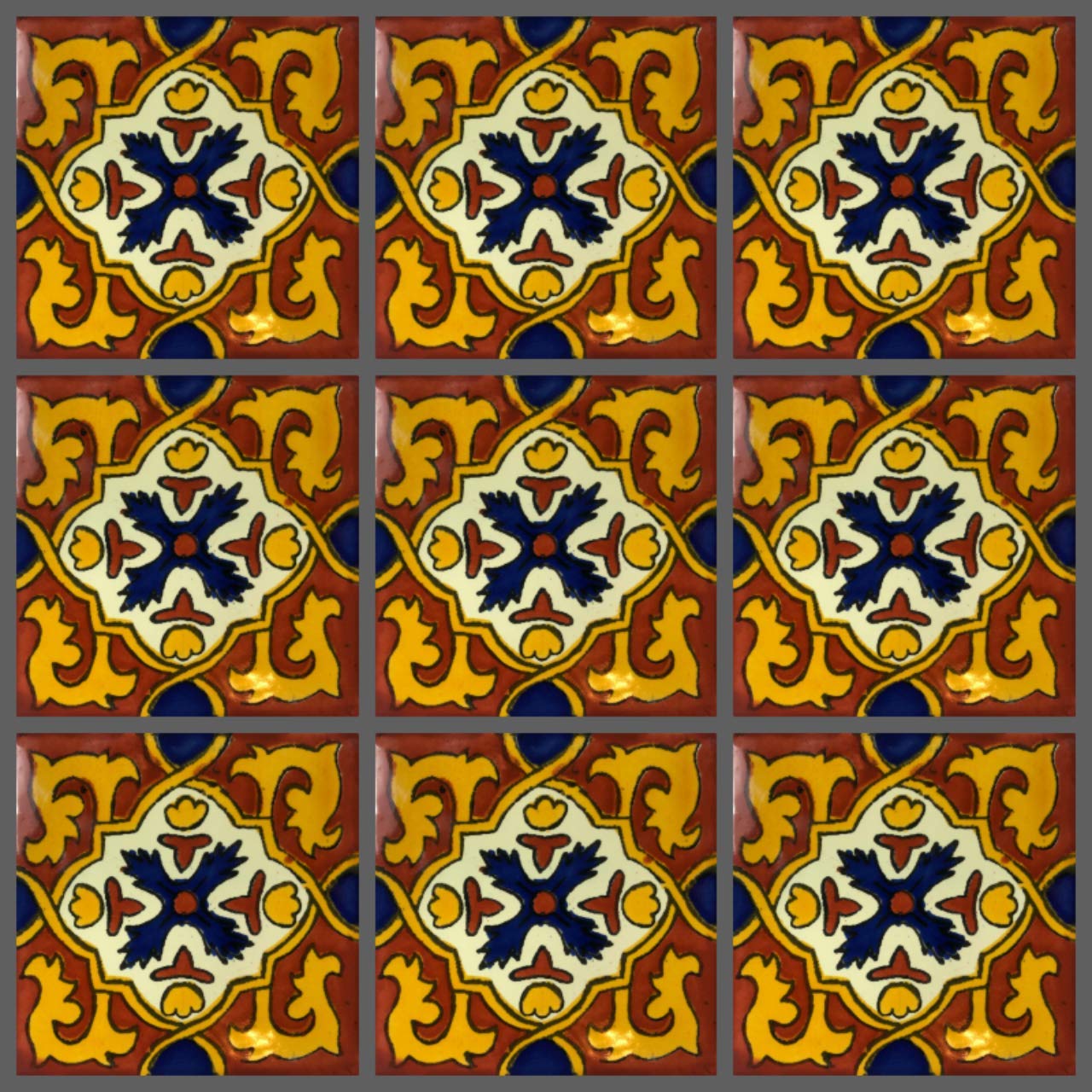 Ceramic Wall Tiles Authentic Talavera Mexican Ceramic Tiles - 9-Piece ...