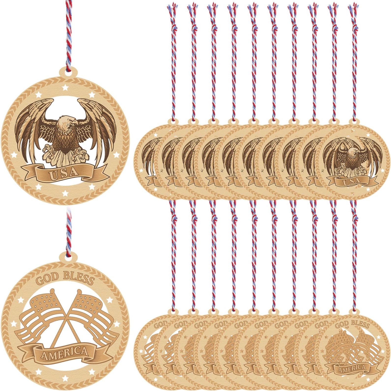 Amazon.com: KI Store Large Patriotic Ball Ornaments 12pcs American Flag ...