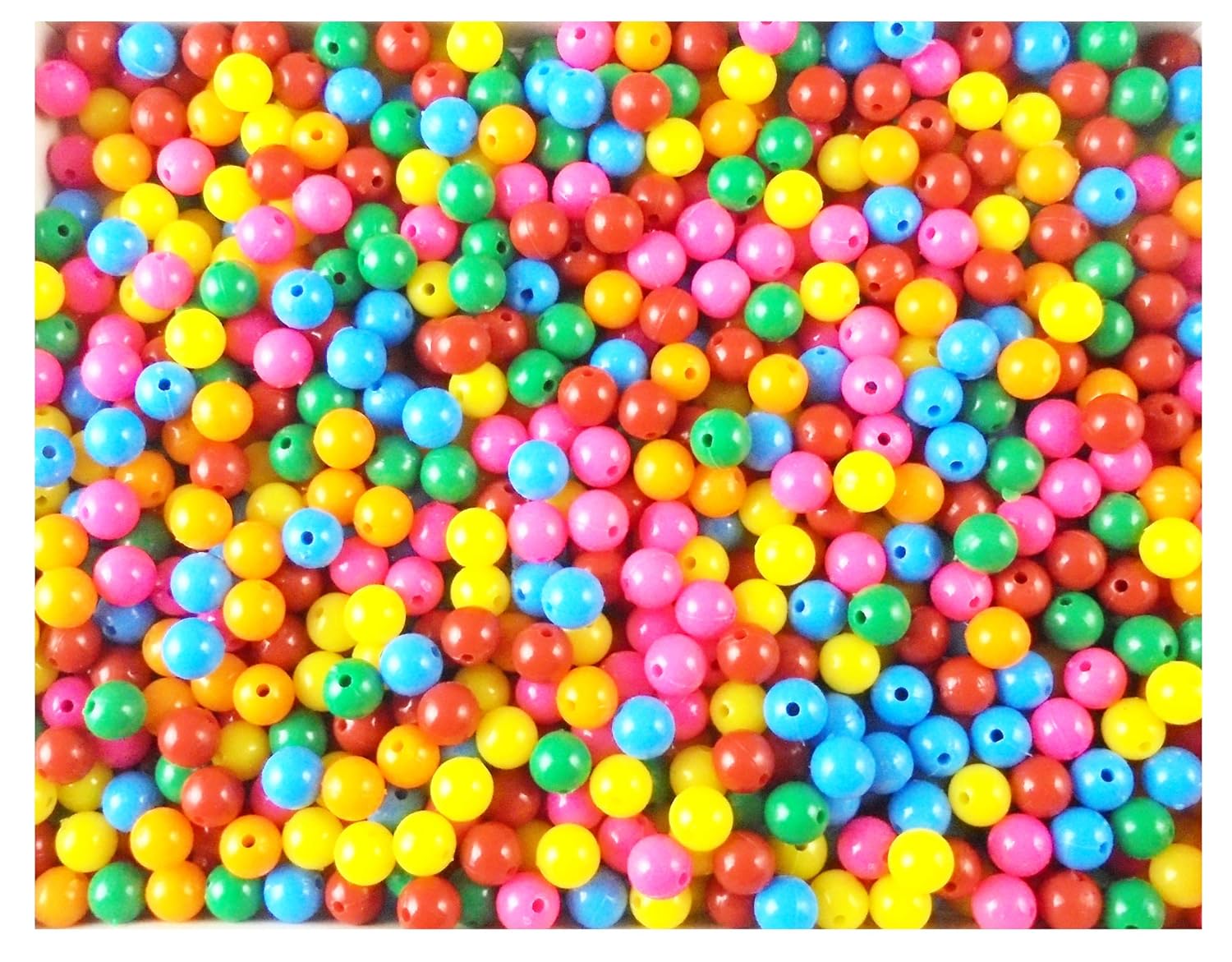 eshoppee 200 gm 10 mm Multicolor Plastic Bead Mix Beads for Jewellery ...