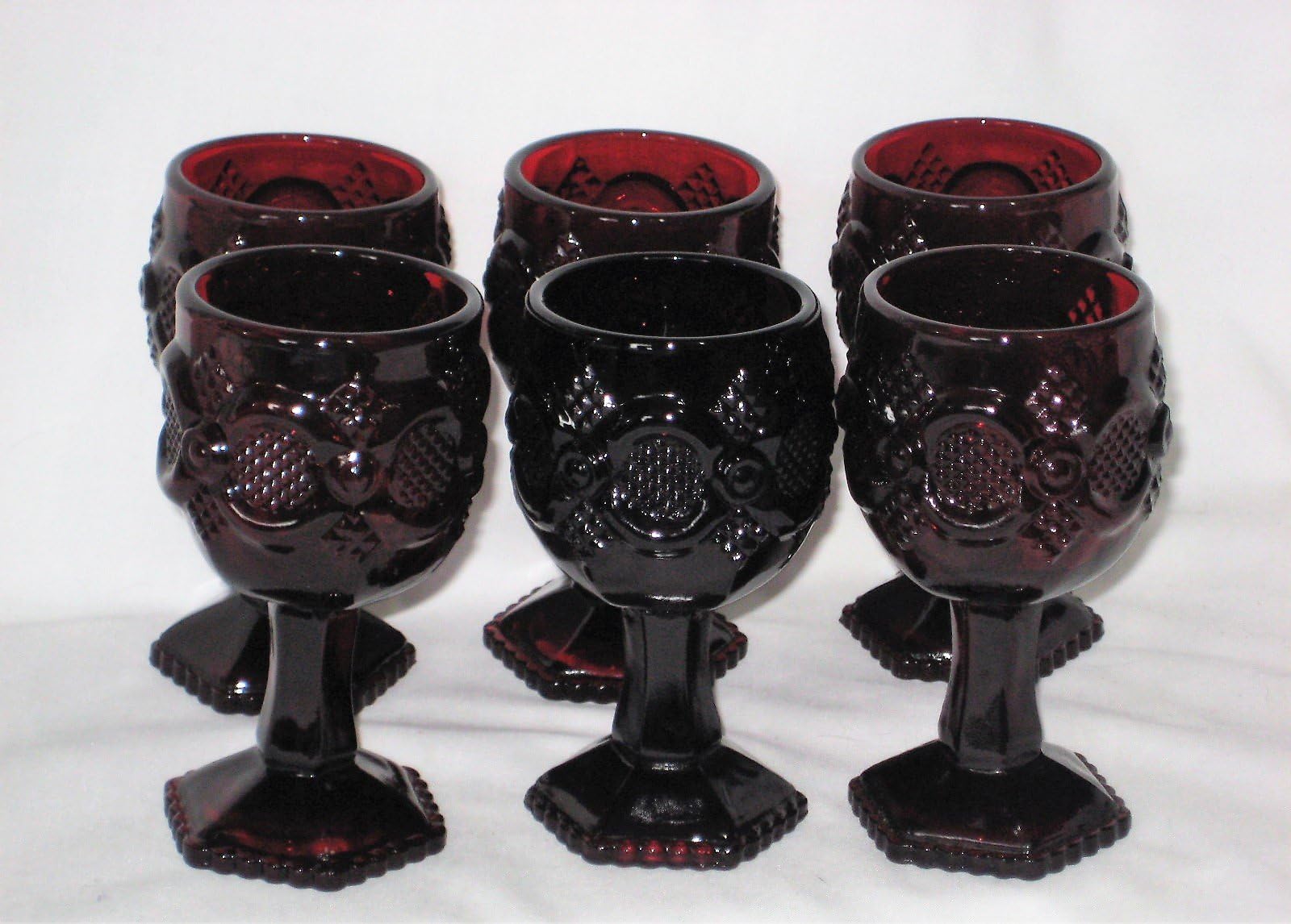 Amazon.com | Set of 6 Red Avon Cape Cod Wine Goblets: Goblets & Chalices