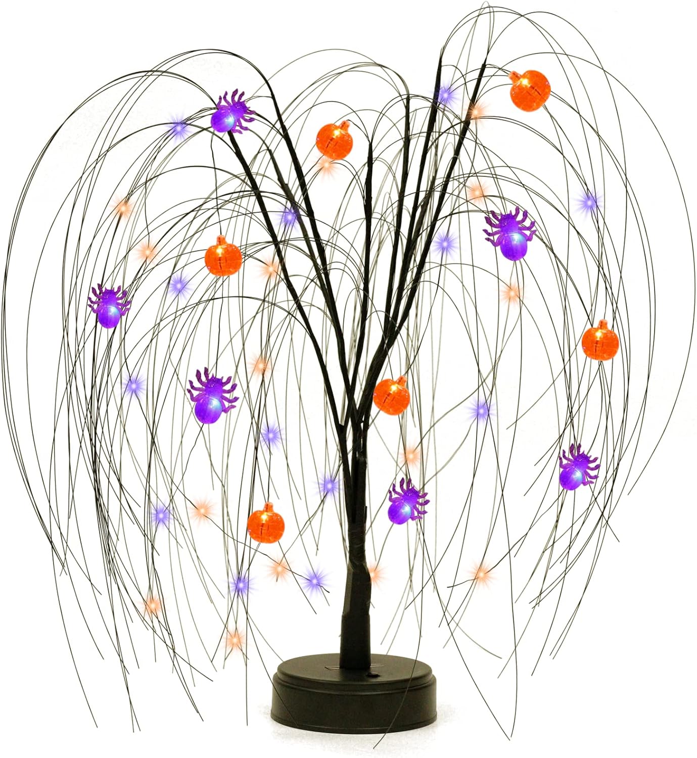 Amazon.com: 20 Inch Orange & Purple Lighted Halloween Spooky Tree Table ...