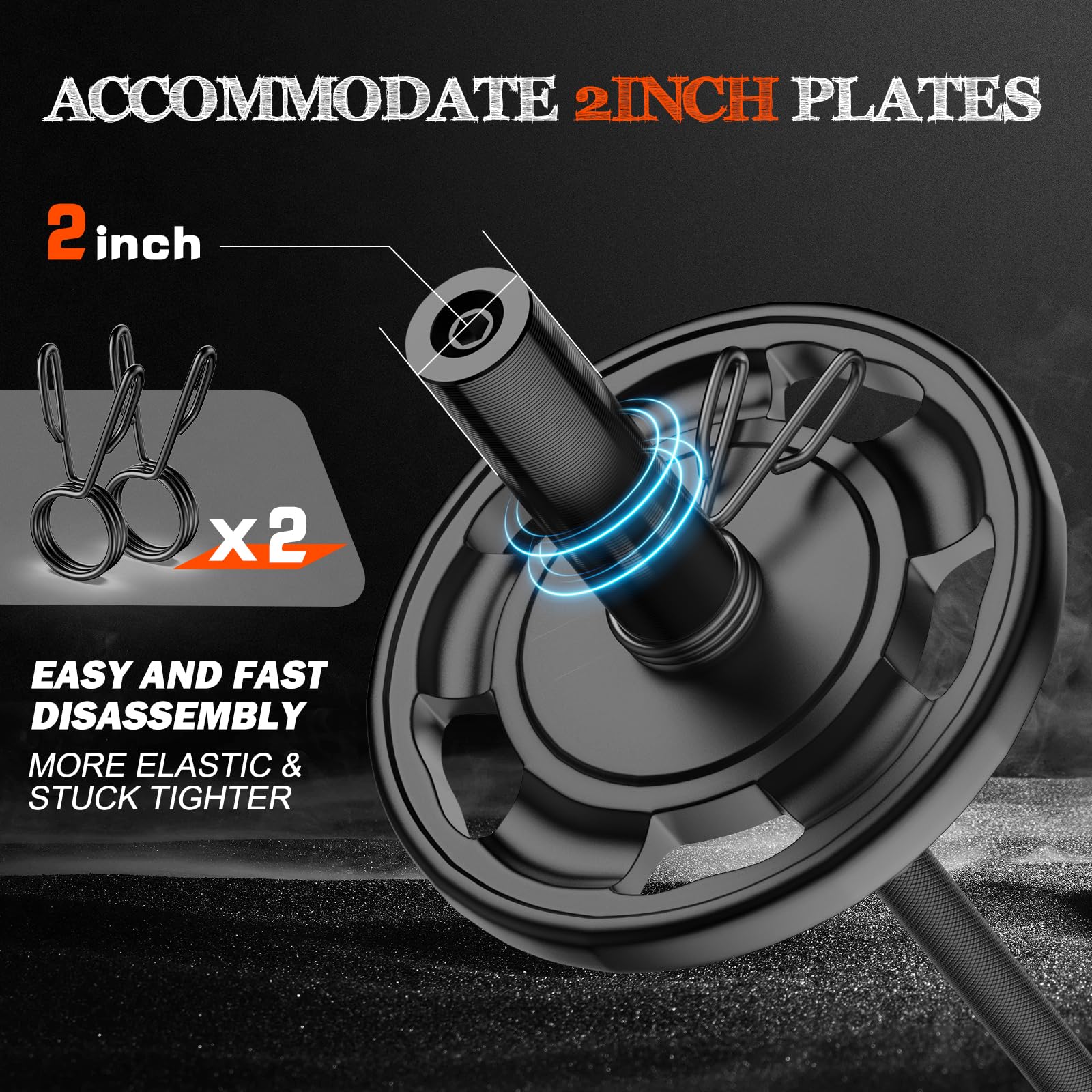 Snapklik.com : 57" Olympic Barbell Bar, 2" Standard Straight Barbell ...