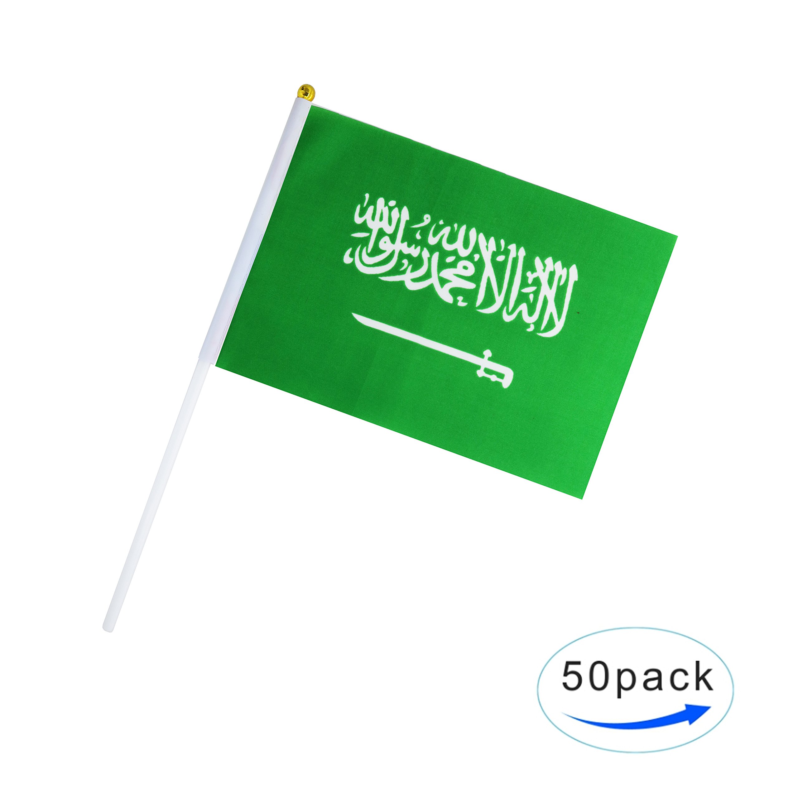 Buy Kind Girl 50 Pack Hand Held Small Mini Flag Saudi Arabia Flag Saudi ...