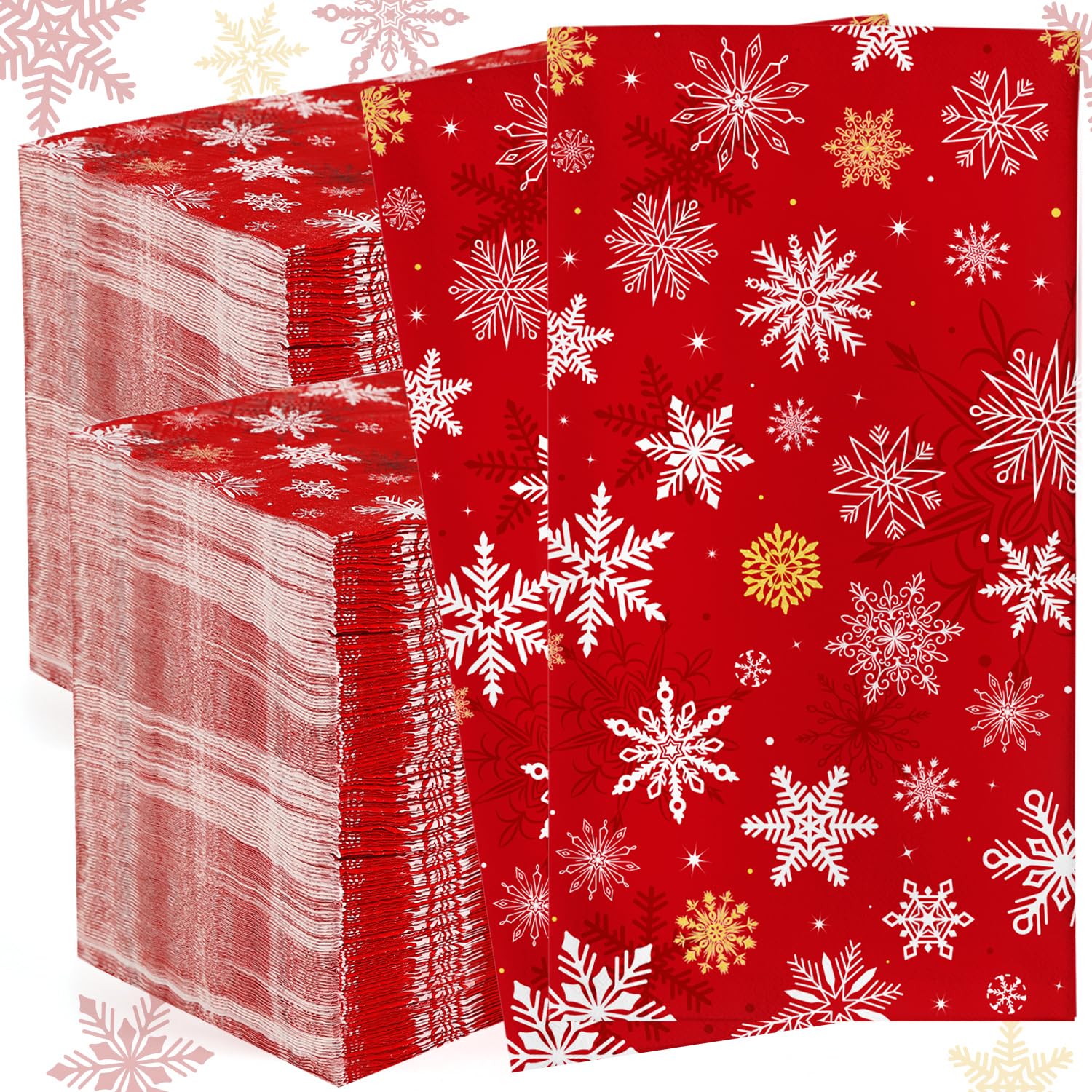Amazon.com: FULJOOY 200 Pcs Christmas Guest Napkins 16 x 13 Inch Red ...
