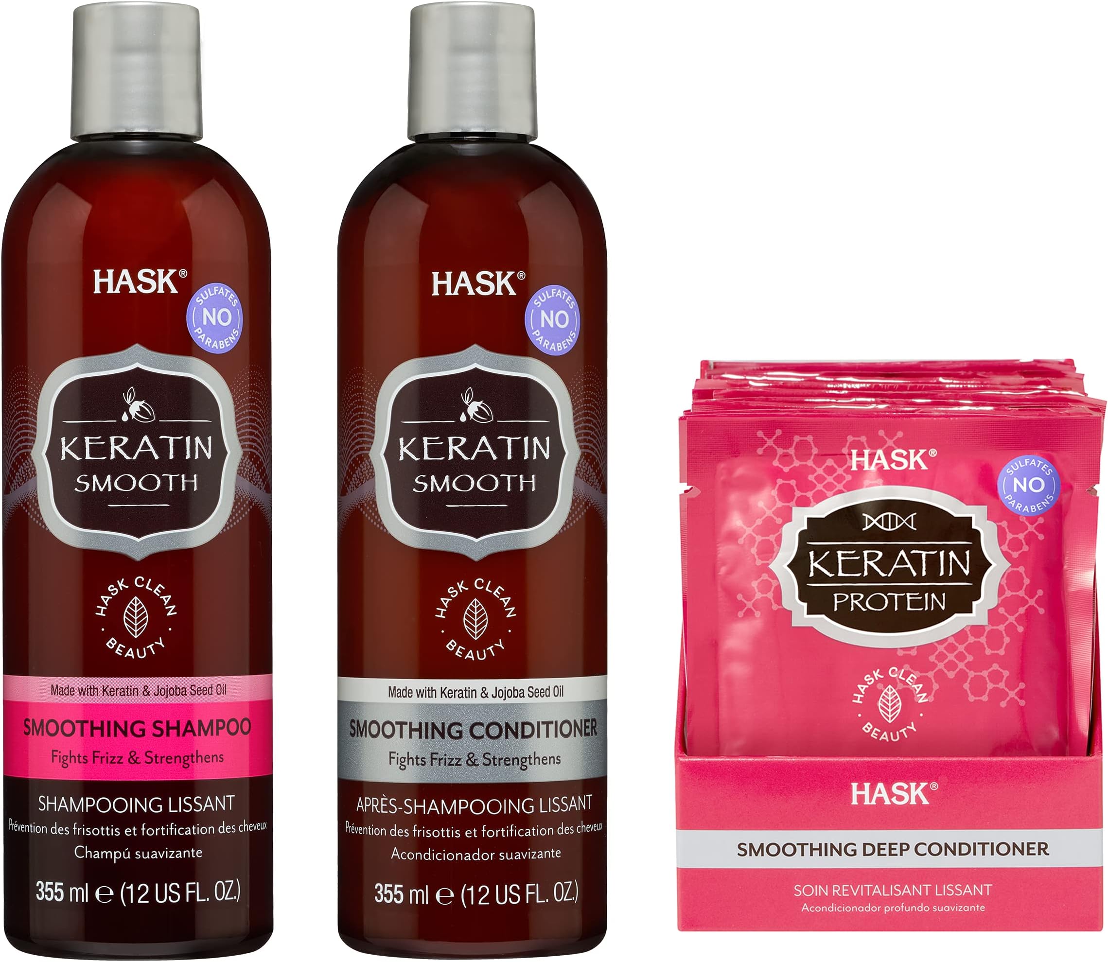 Amazon.com : HASK Keratin Collection: 12 pack of Keratin Protein Deep ...