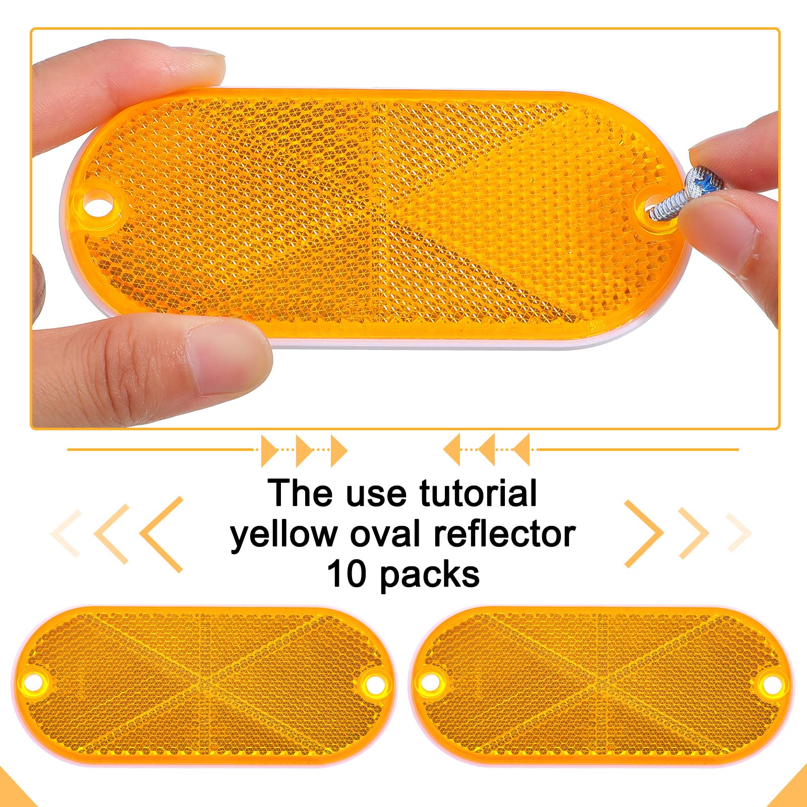 Snapklik.com : 10 Pack Front Reflector Oval Reflector For Driveway ...