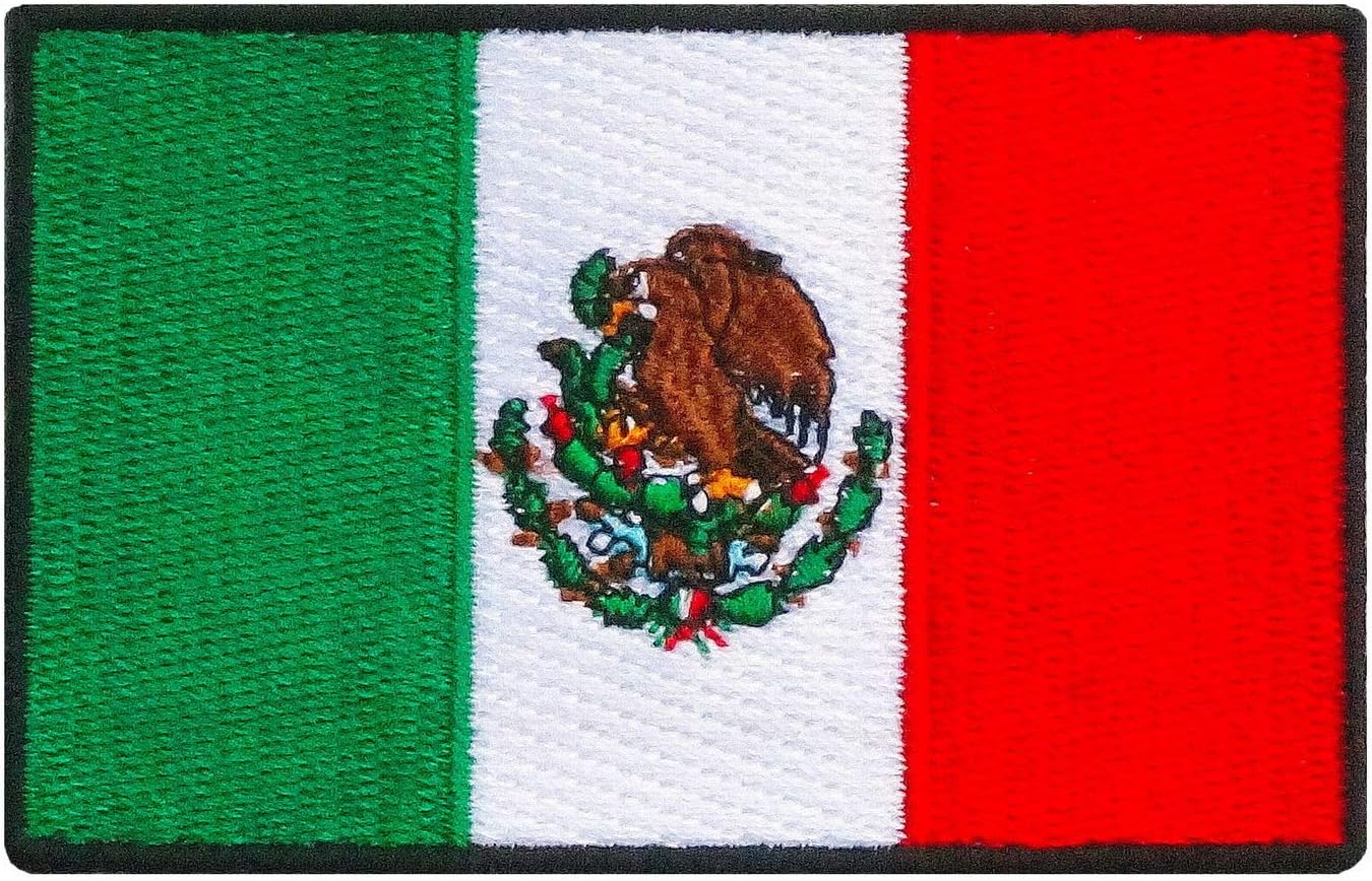 Amazon.com: ZXvZYT 3 Pack Mexico Flag Embroidered Patches Mexican Flags ...