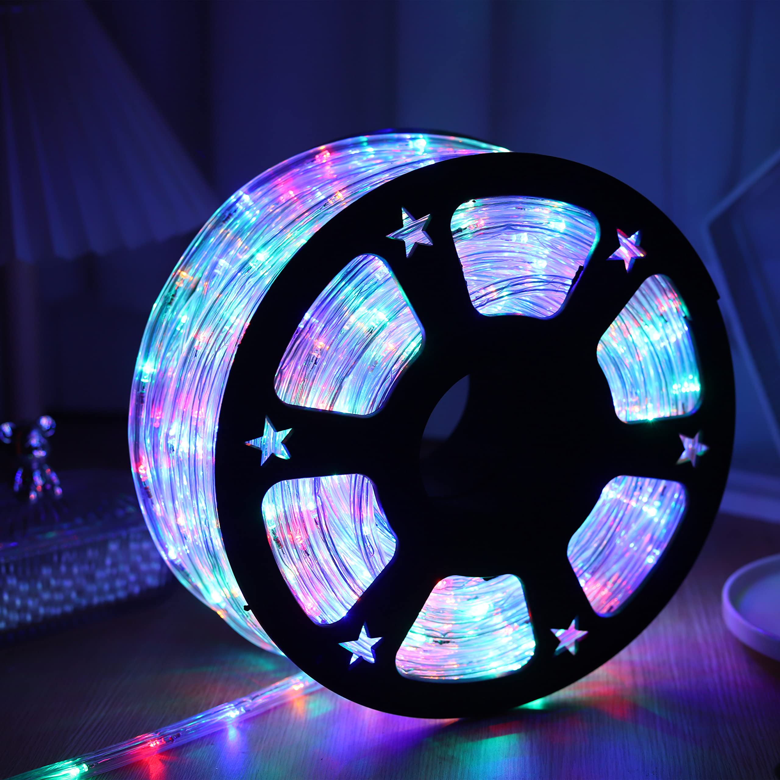 PUHONG 100Ft 720 LED Christmas Rope Lights, Waterproof LED Connectable ...